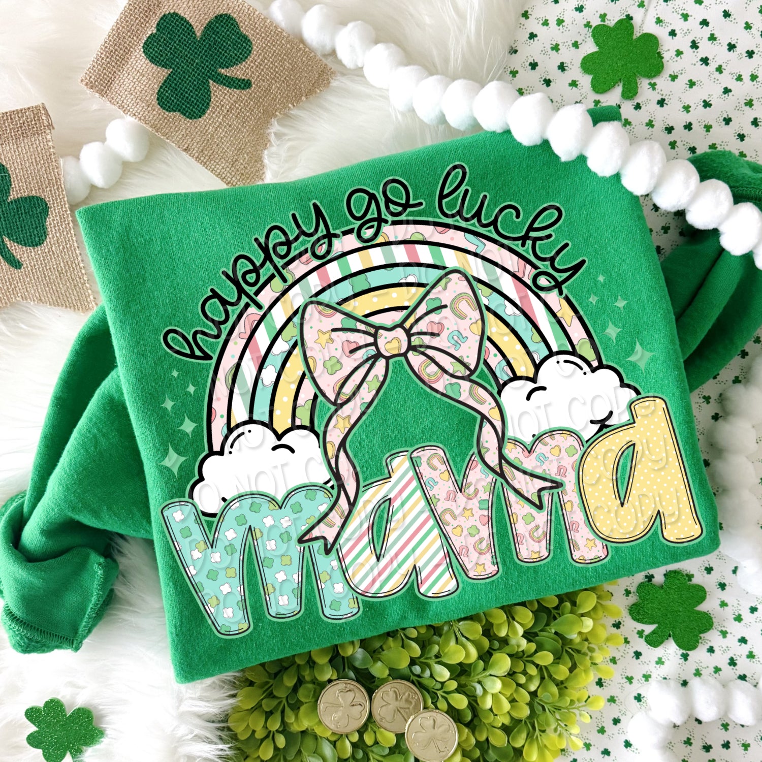 Happy Go Lucky Mama Rainbow Bow TRANSFER DWS JAN 26 – Sassy Sublimation ...