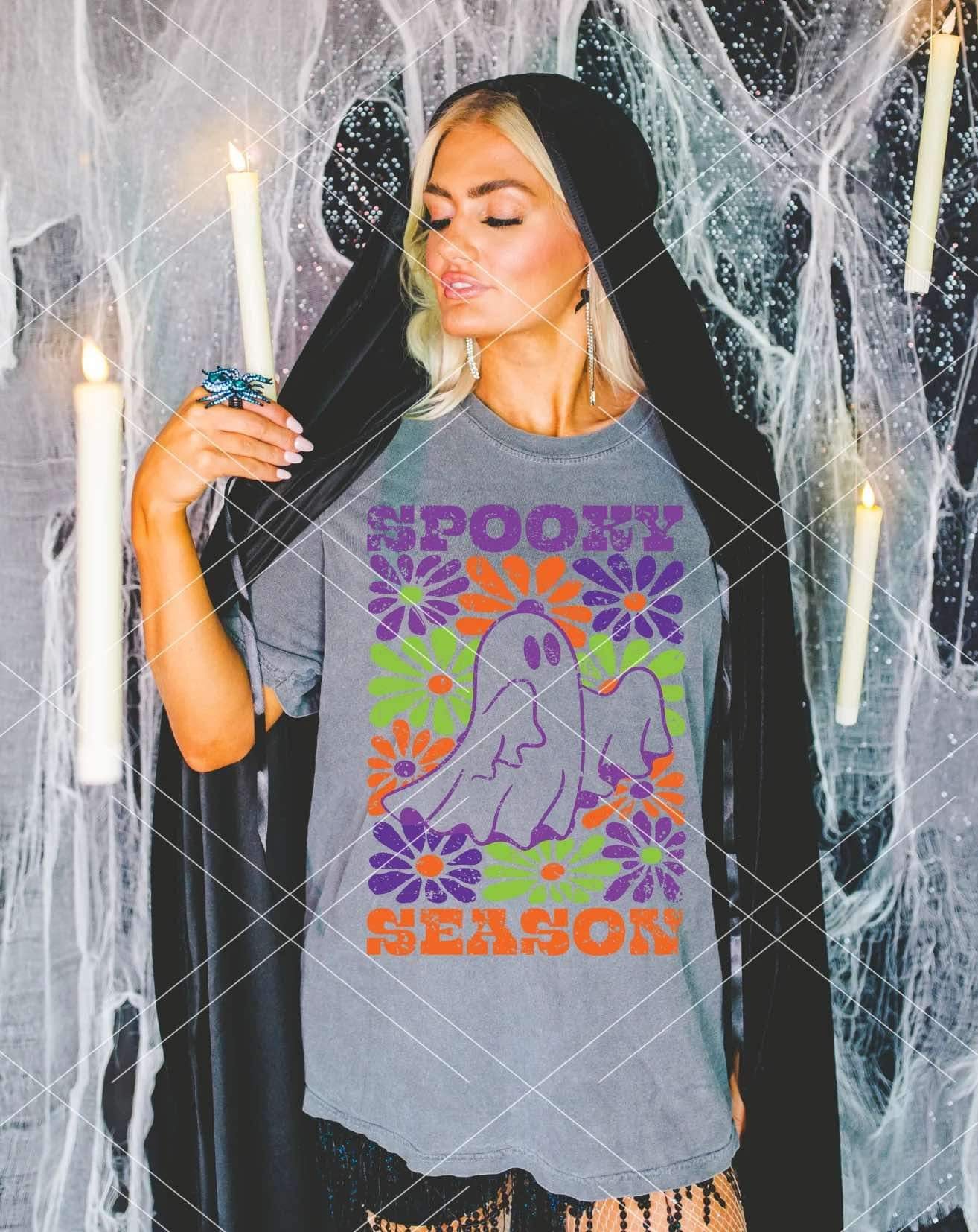 Groovy Floral Spooky Season TRANSFER – Sassy Sublimation & Screen Prints