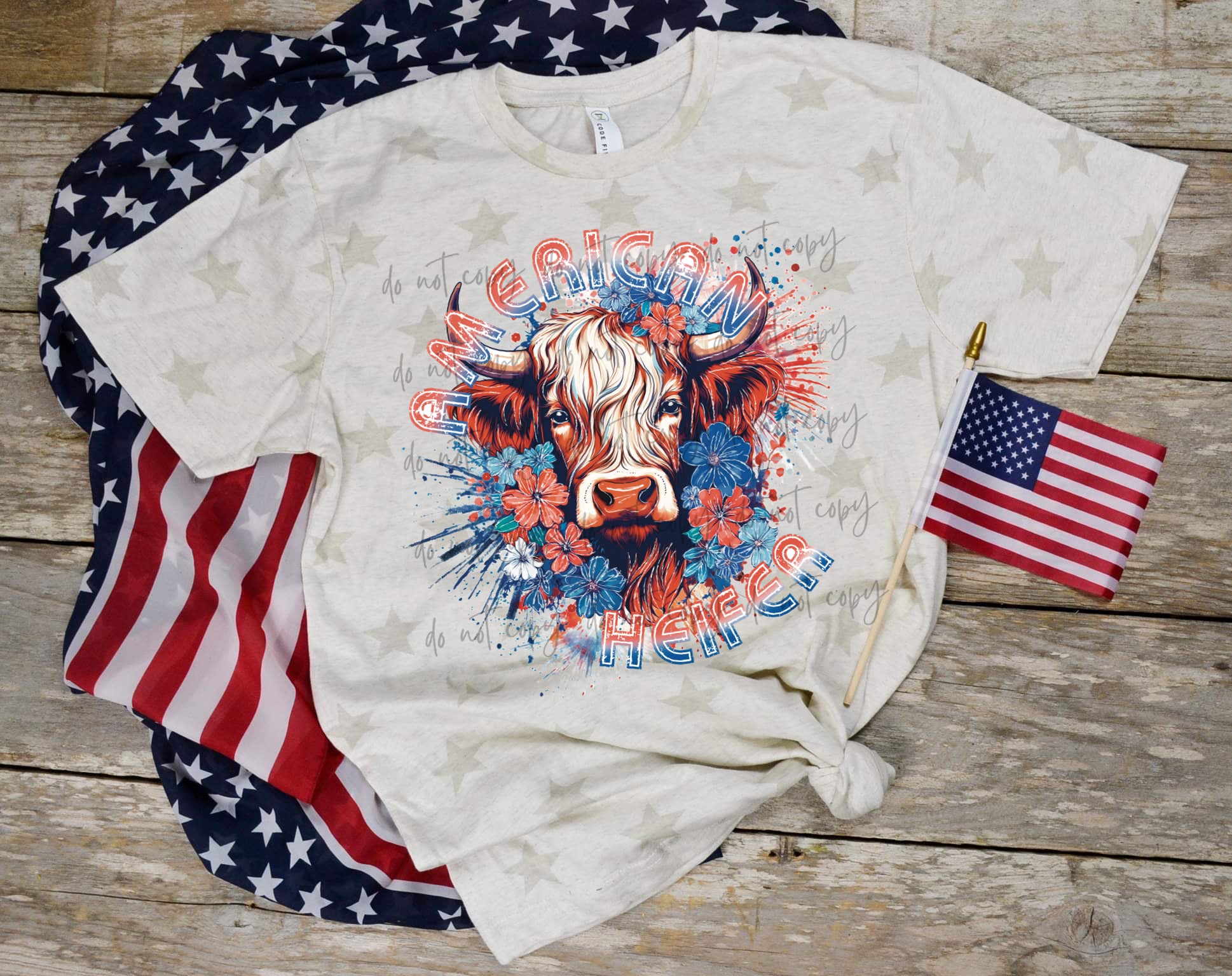 American Heifer Fireworks TRANSFER – Sassy Sublimation & Screen Prints