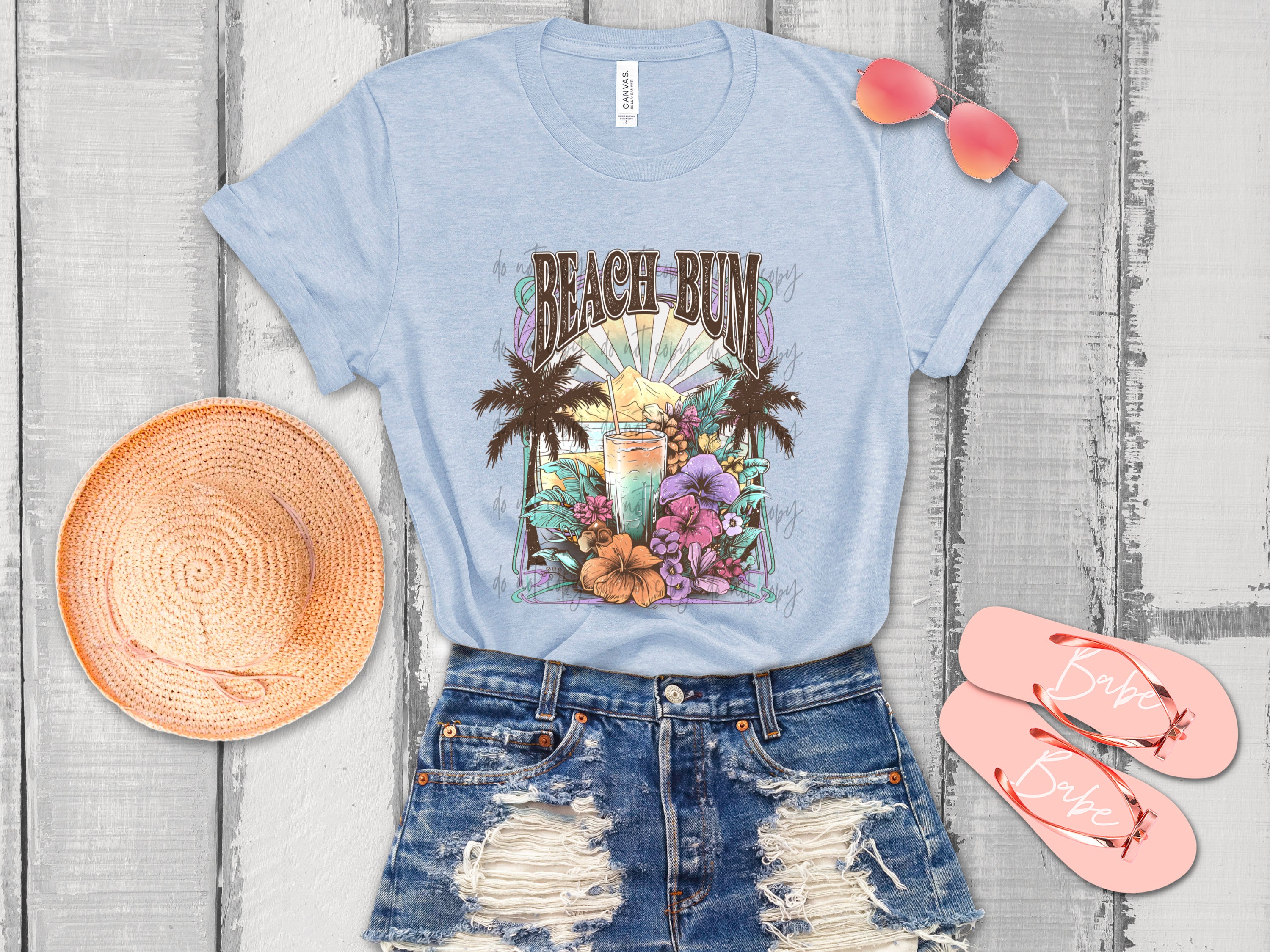 Beach Bum Drink TRANSFER – Sassy Sublimation & Screen Prints