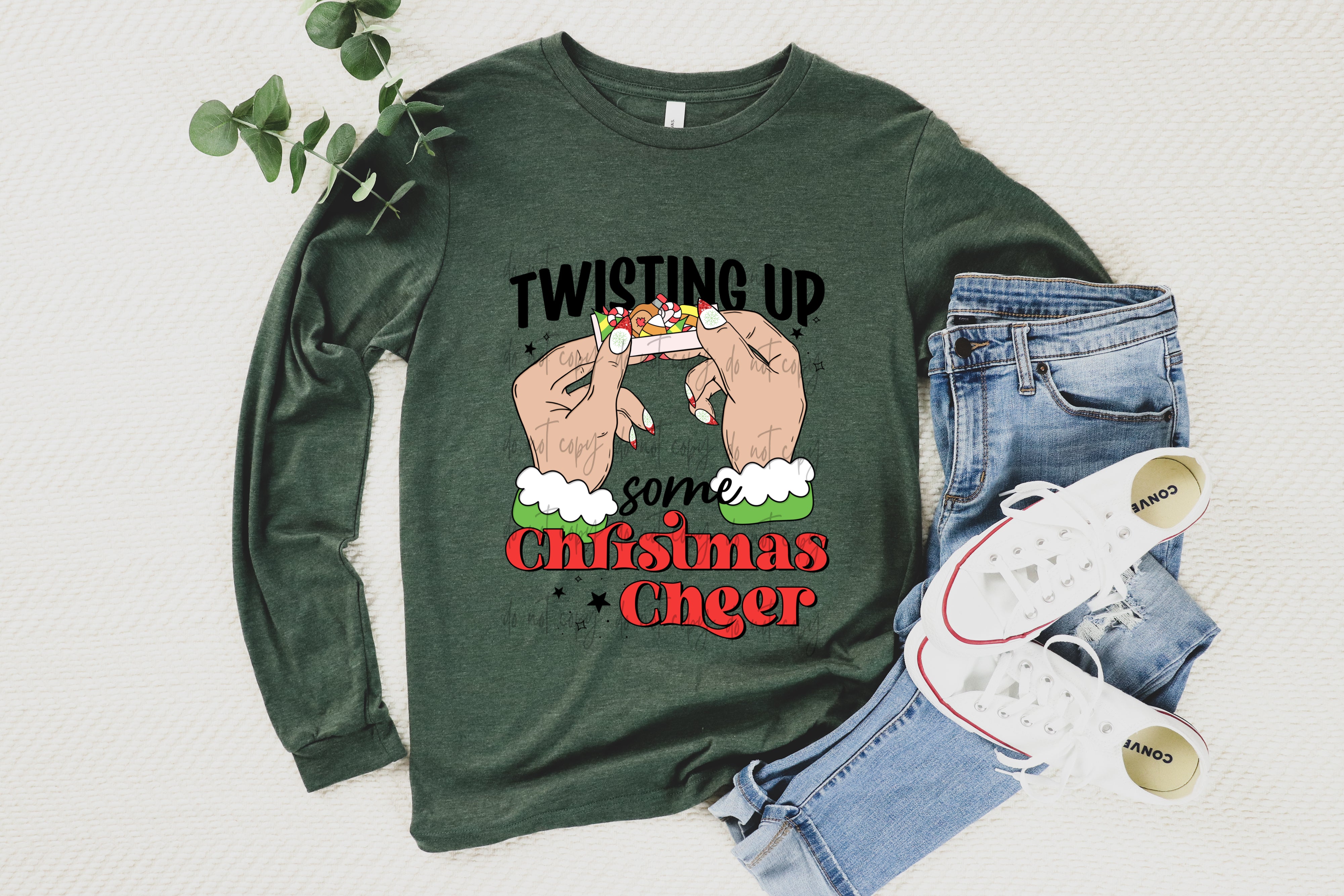 Twisting Up Some Christmas Cheer WHT TRANSFER – Sassy Sublimation ...