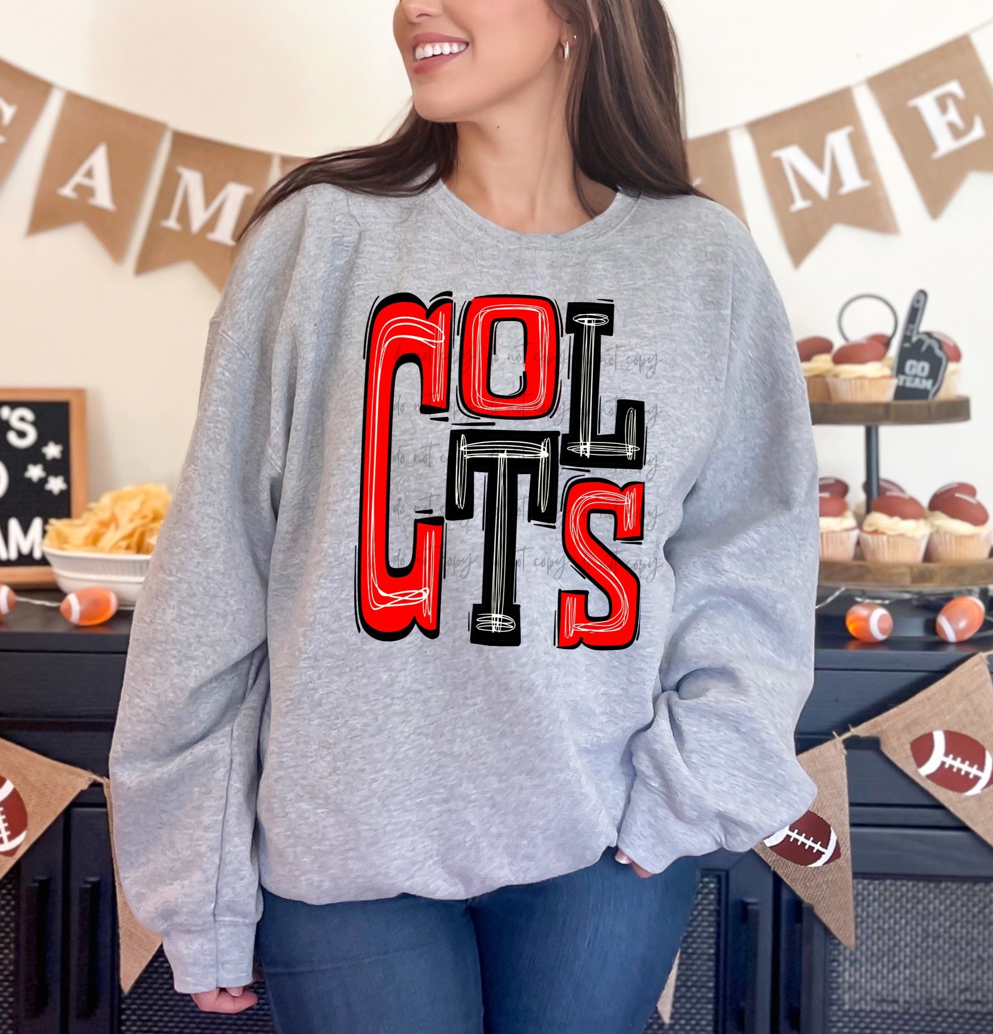 Colts Red Black Mascot TRANSFER – Sassy Sublimation & Screen Prints
