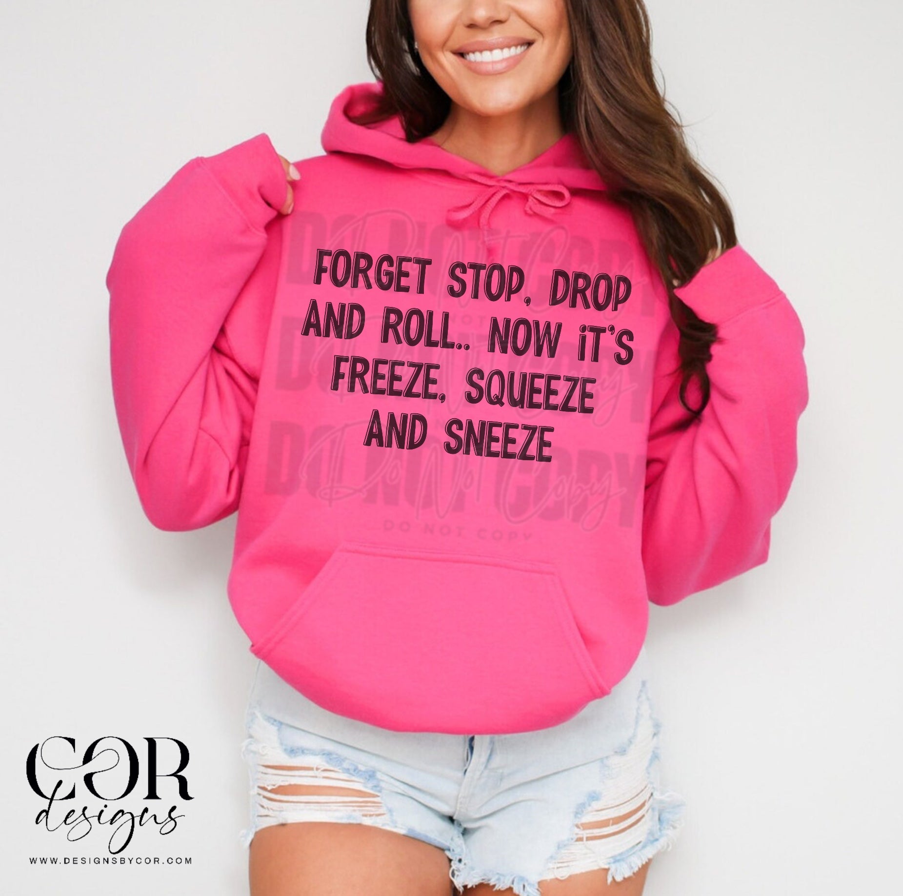 Freeze Squeeze Sneeze Black Ink TRANSFER COR – Sassy Sublimation ...