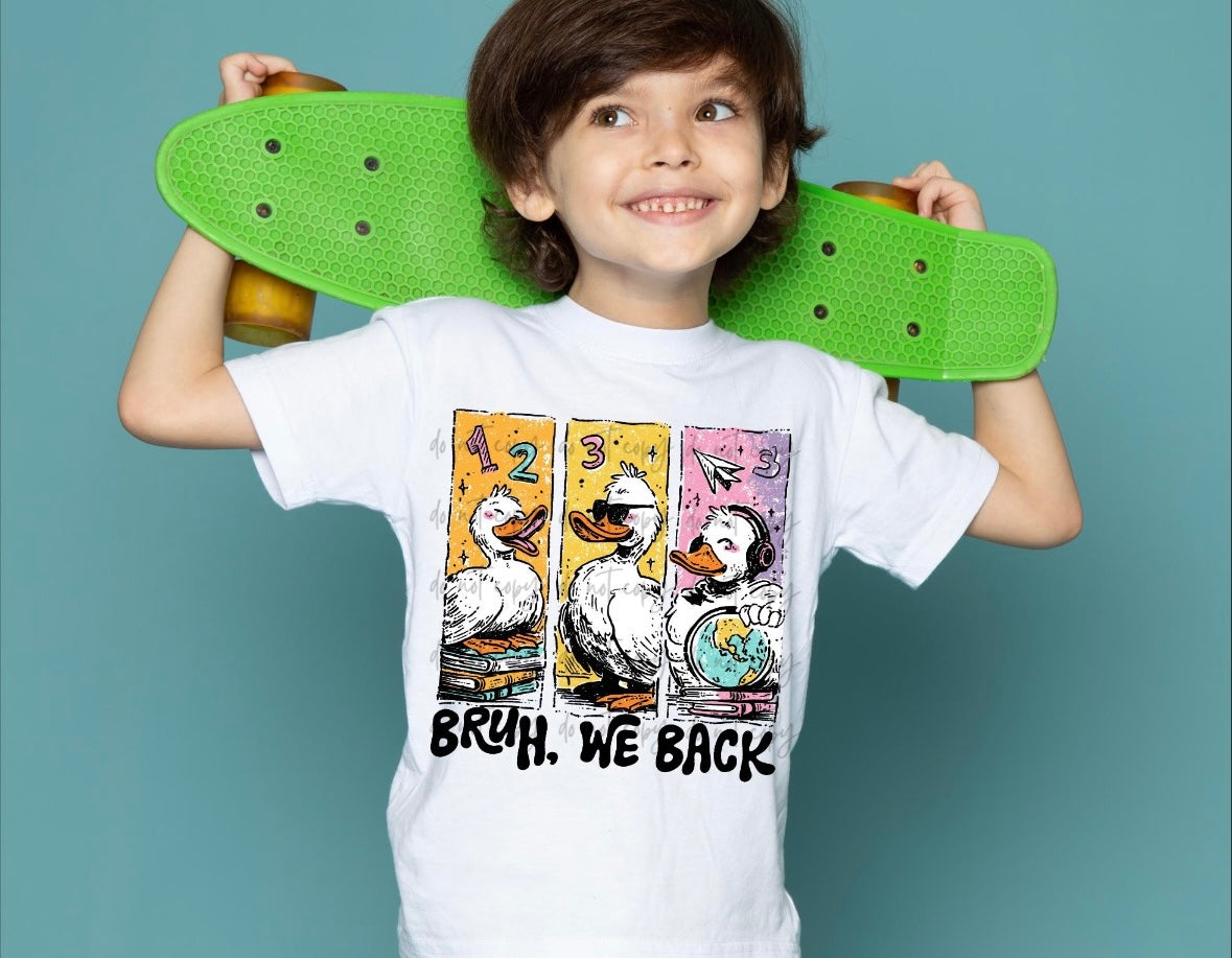 Bruh We Back Ducks Trio Square TRANSFER – Sassy Sublimation & Screen Prints