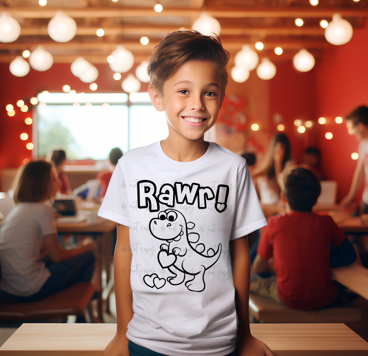 Rawr Dino Coloring TRANSFER – Sassy Sublimation & Screen Prints