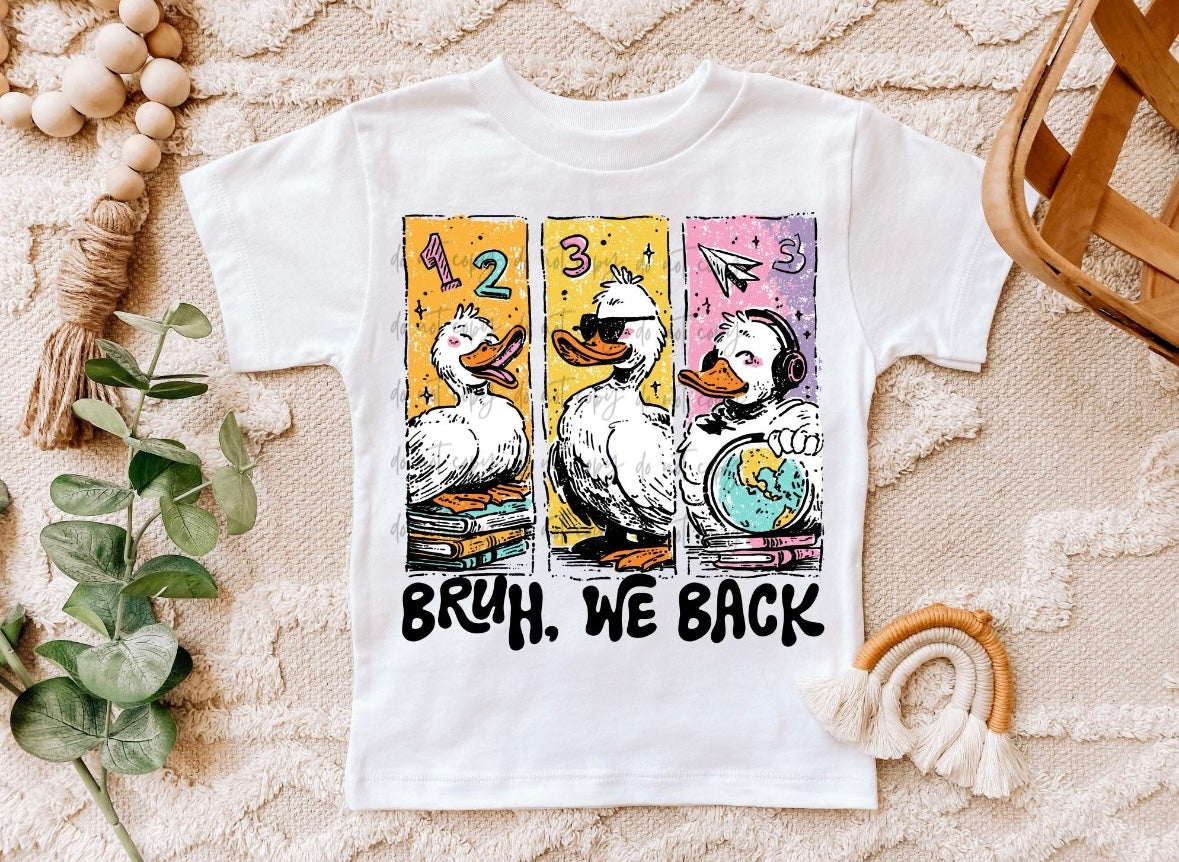 Bruh We Back Ducks Trio Square TRANSFER – Sassy Sublimation & Screen Prints