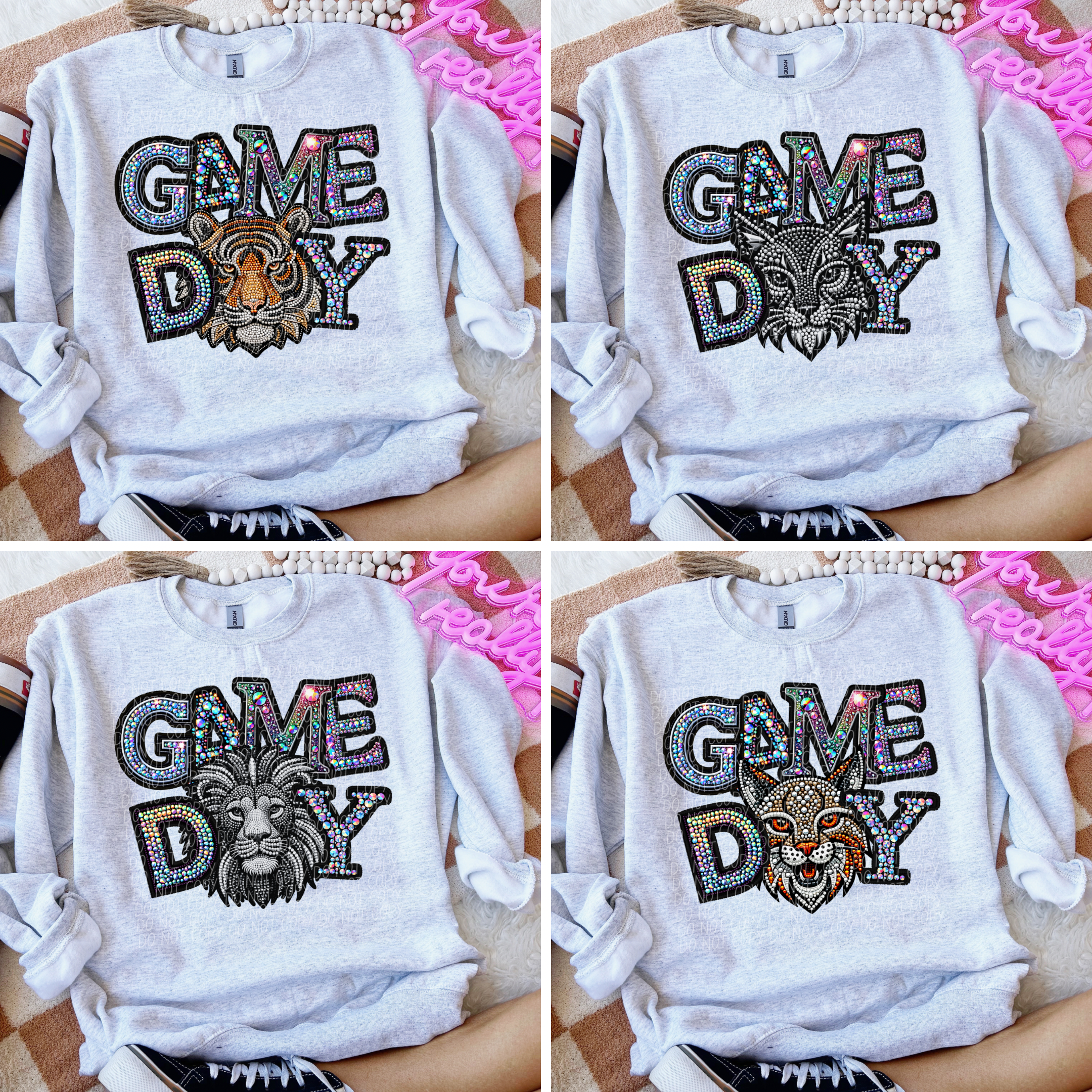 Game Day Rhinestone Mascots DROPDOWN TRANSFER CSD – Sassy Sublimation ...