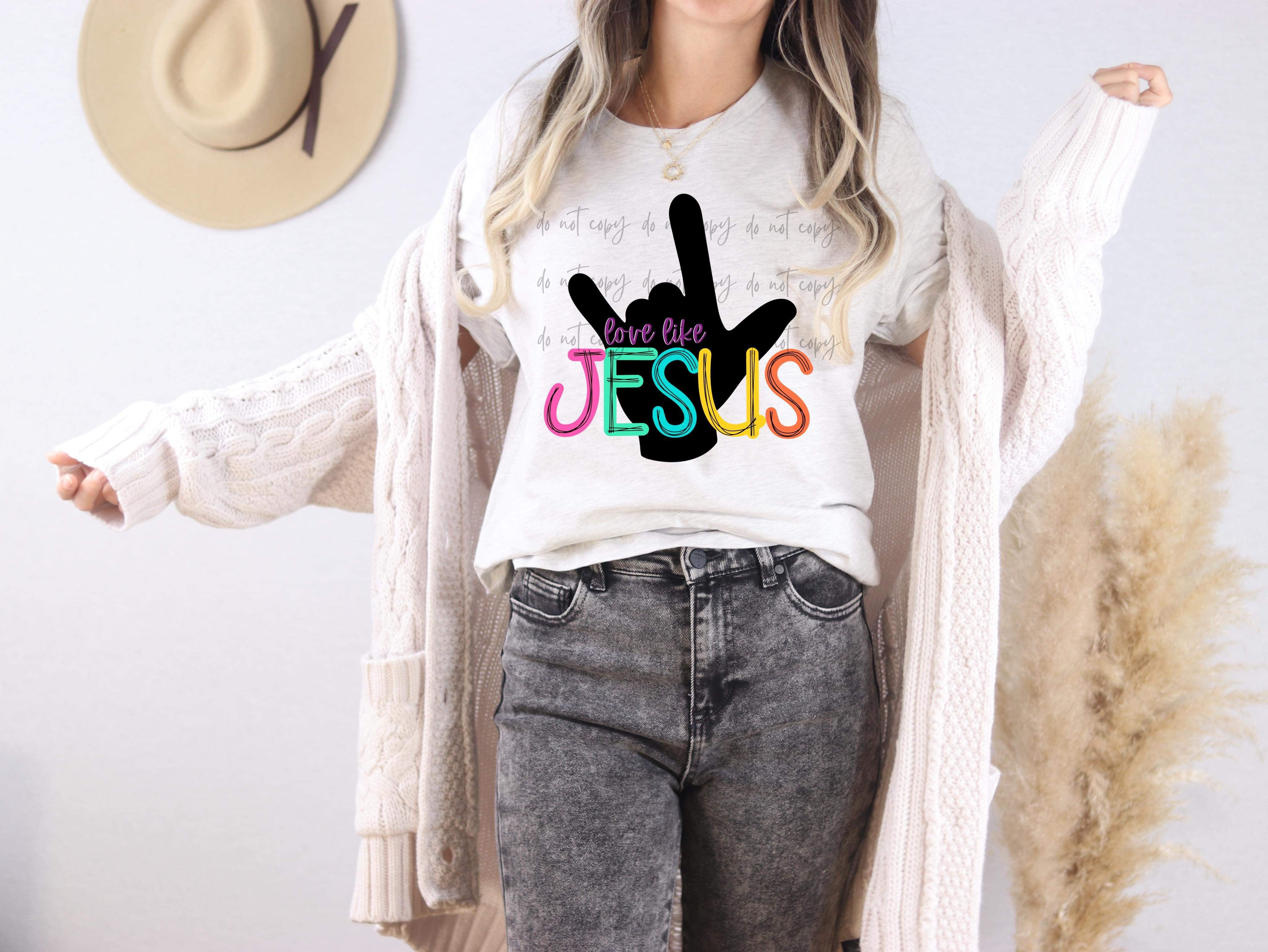 Love Like Jesus BLK Hand ASL TRANSFER – Sassy Sublimation & Screen Prints