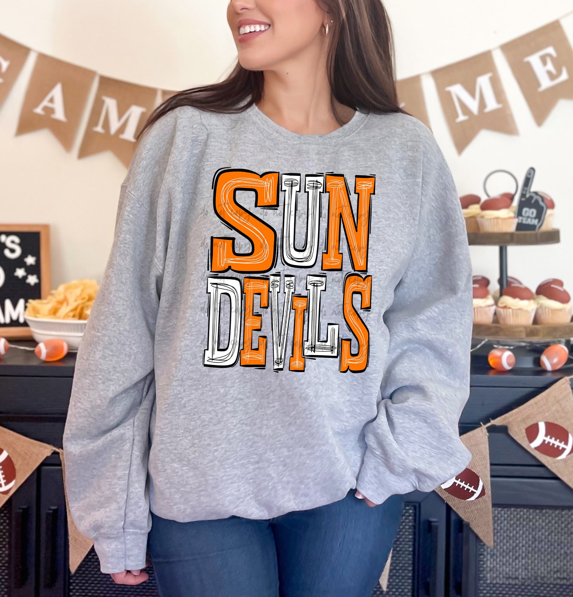 Sundevils Orange White Sporty Mascot TRANSFER – Sassy Sublimation ...