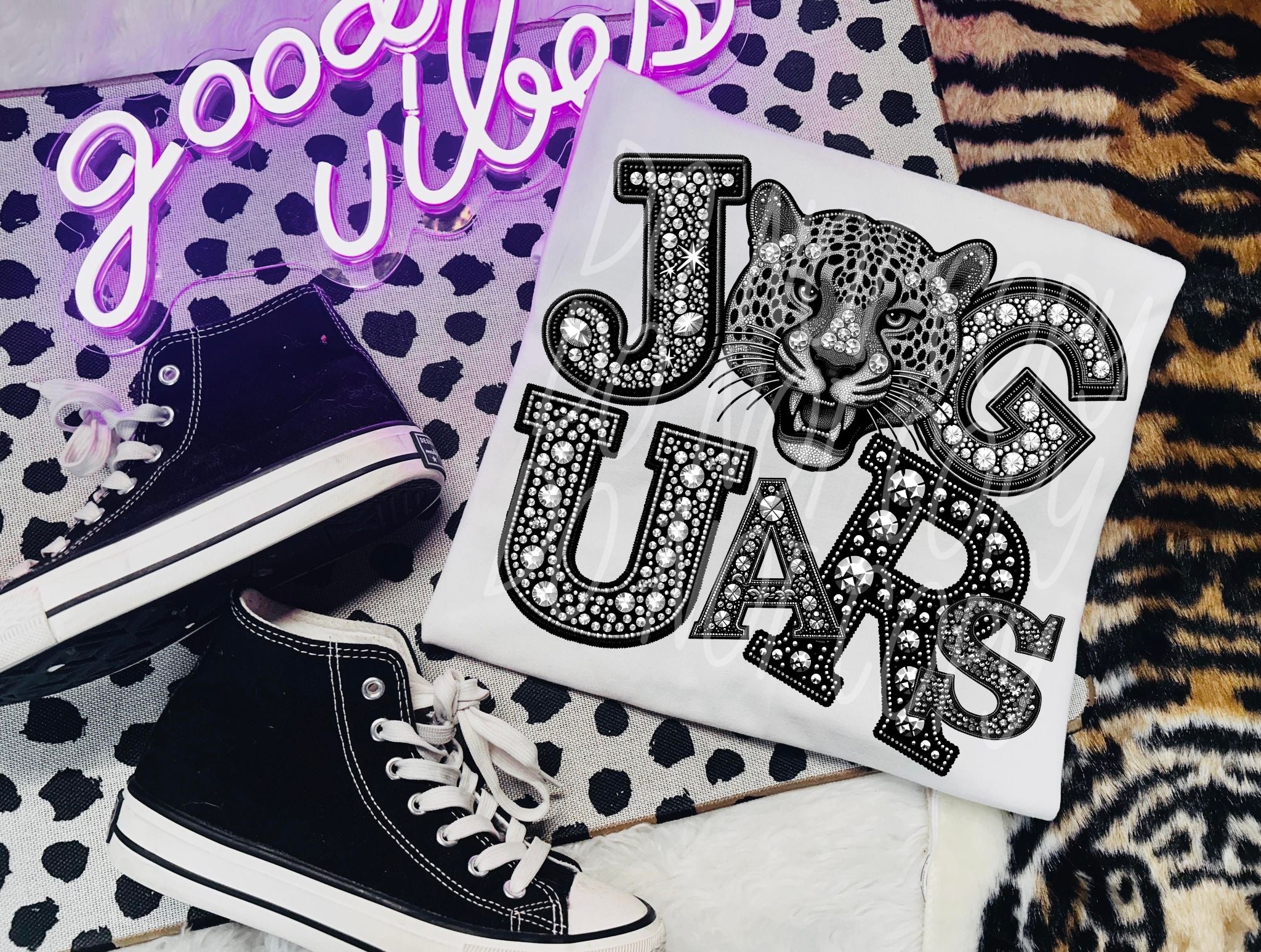 Jaguars Faux Rhinestone Mascot TRANSFER – Sassy Sublimation & Screen Prints