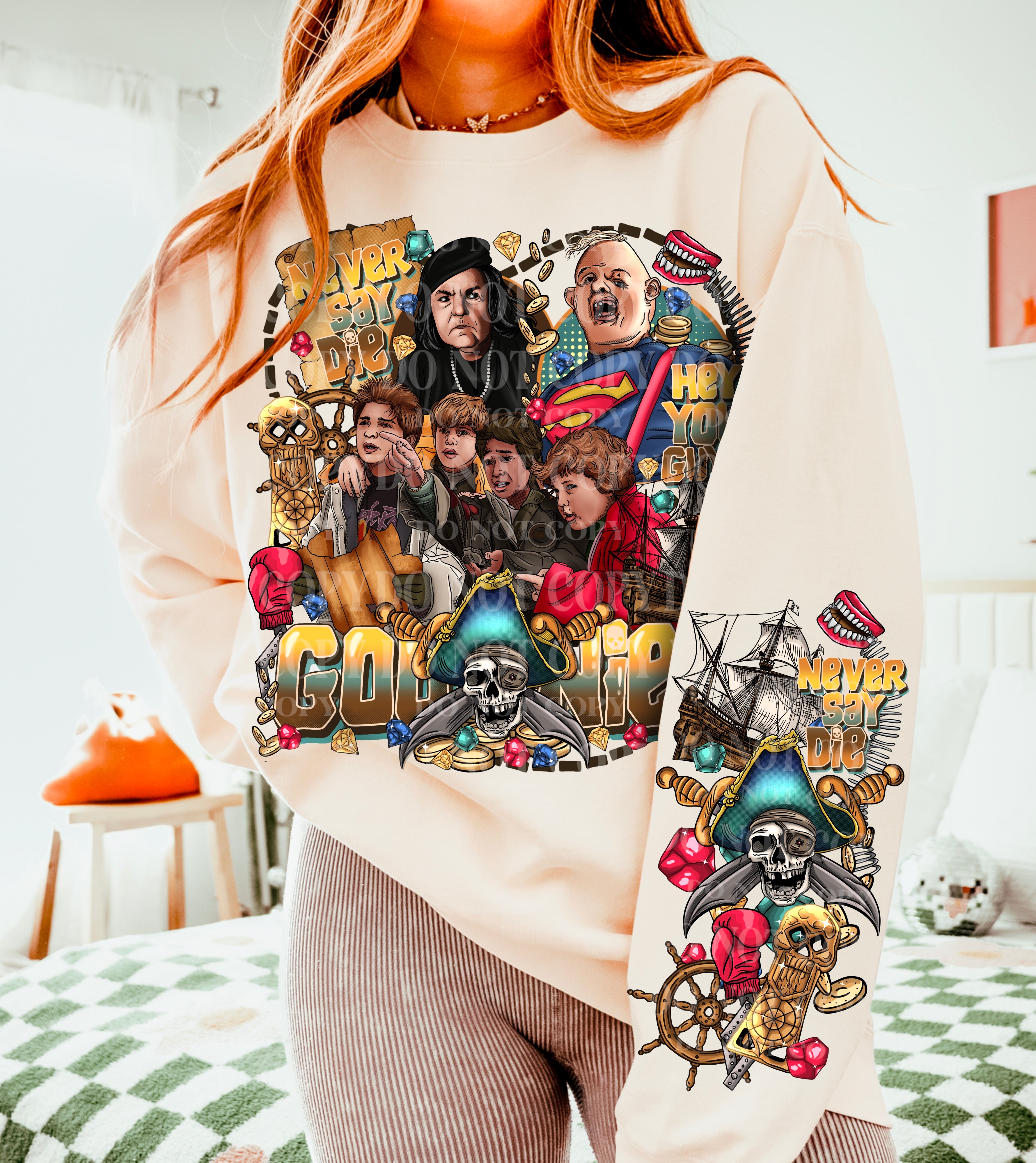 Never Say Die Goon With Sleeve TRANSFER – Sassy Sublimation & Screen Prints