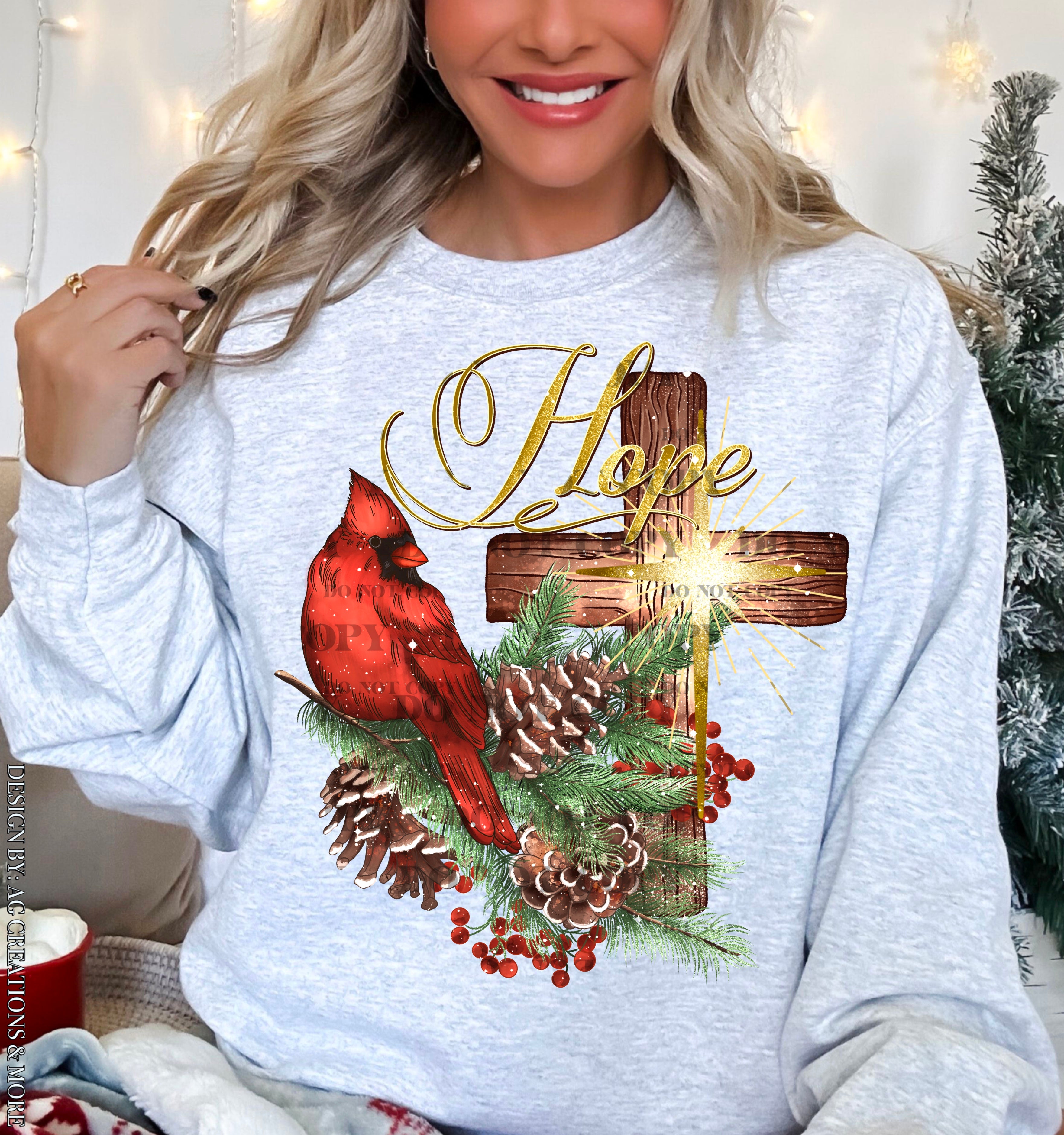 Hope Cardinal Cross TRANSFER – Sassy Sublimation & Screen Prints