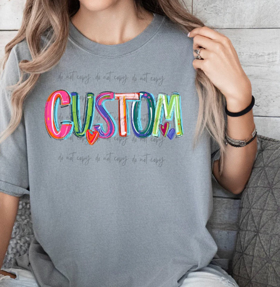 Cheery Doodle Letters Customized Dtf Transfer Sassy Sublimation