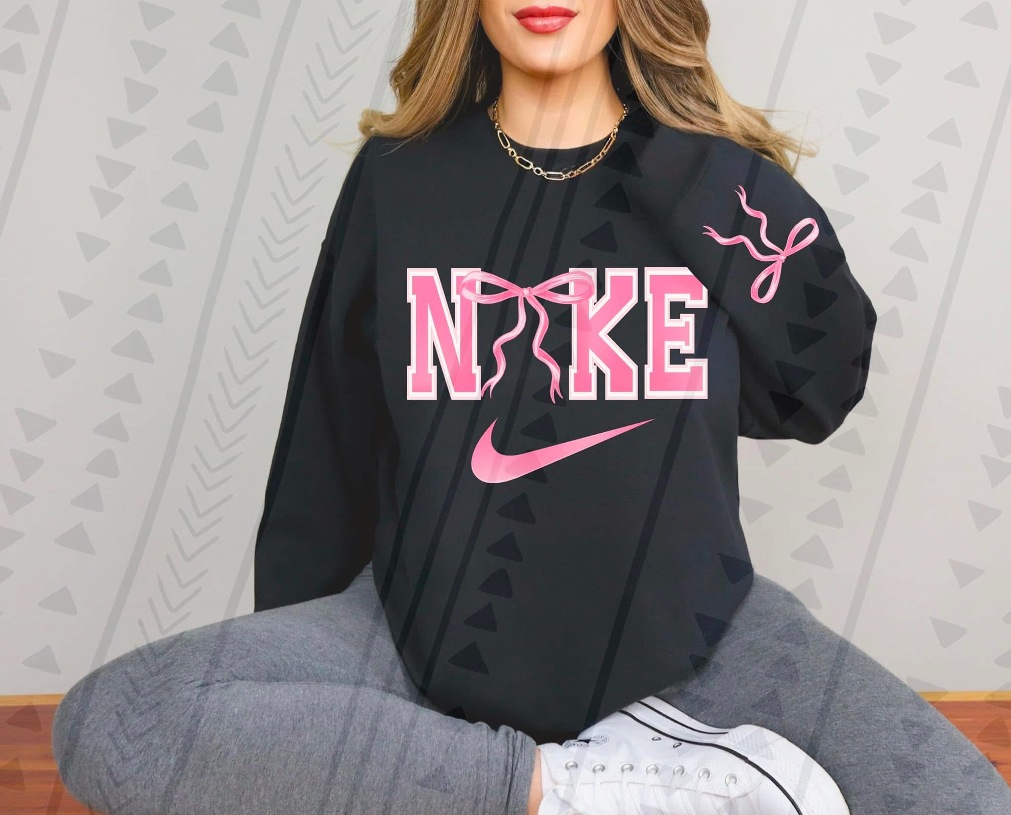 Pink Nik Bow With SLEEVE OPTION TRANSFER TGG JAN – Sassy Sublimation ...