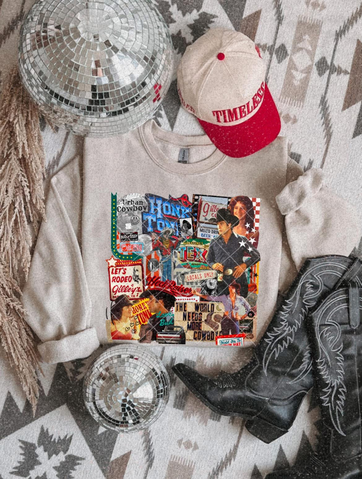 Urban Cowboy Collage TRANSFER 3IB – Sassy Sublimation & Screen Prints