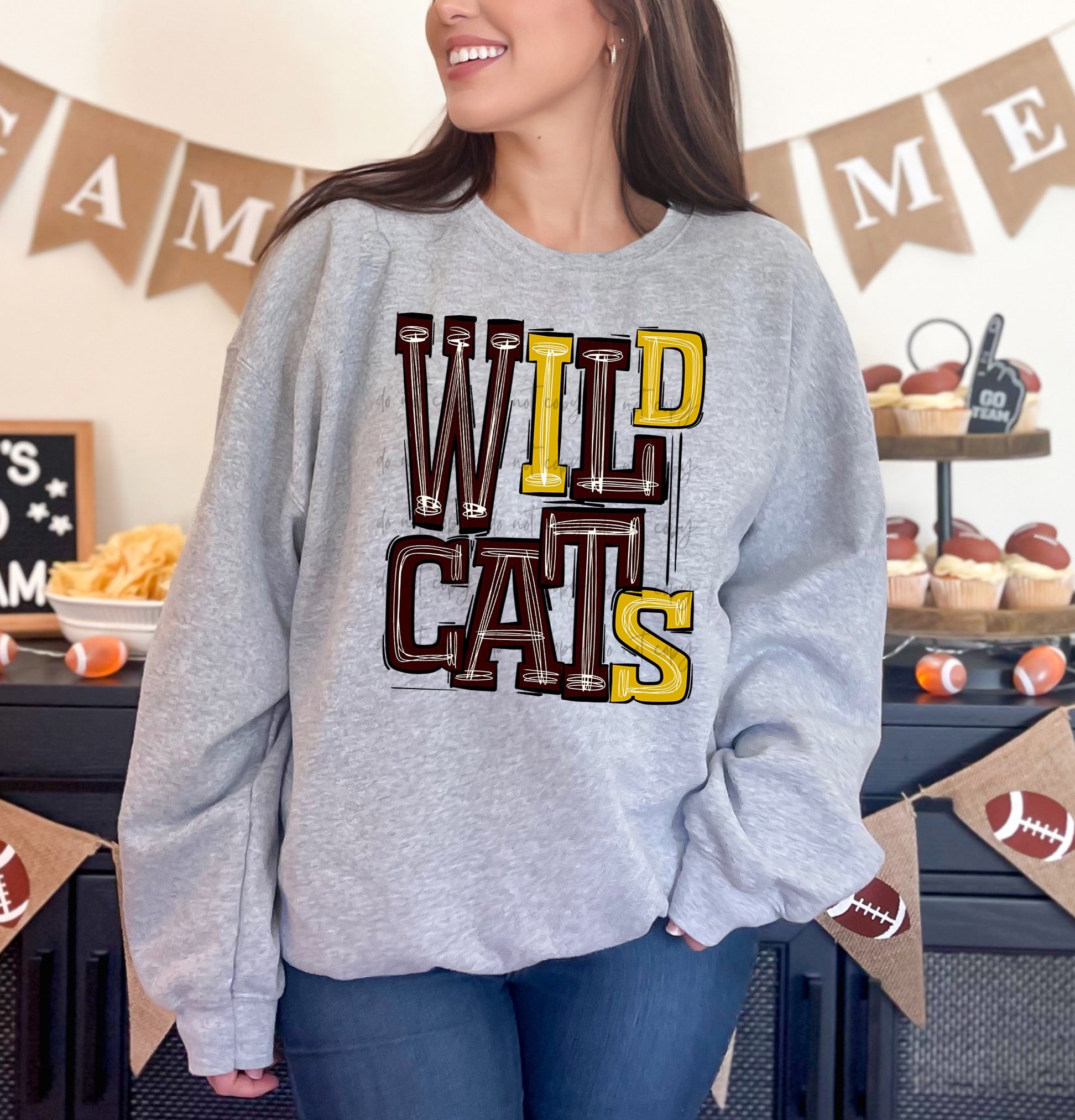 Wildcats Maroon Gold Sporty Mascot TRANSFER – Sassy Sublimation ...