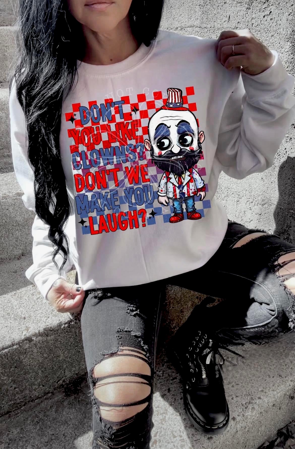 Don’t You Like Clowns Red Checkered TRANSFER – Sassy Sublimation ...
