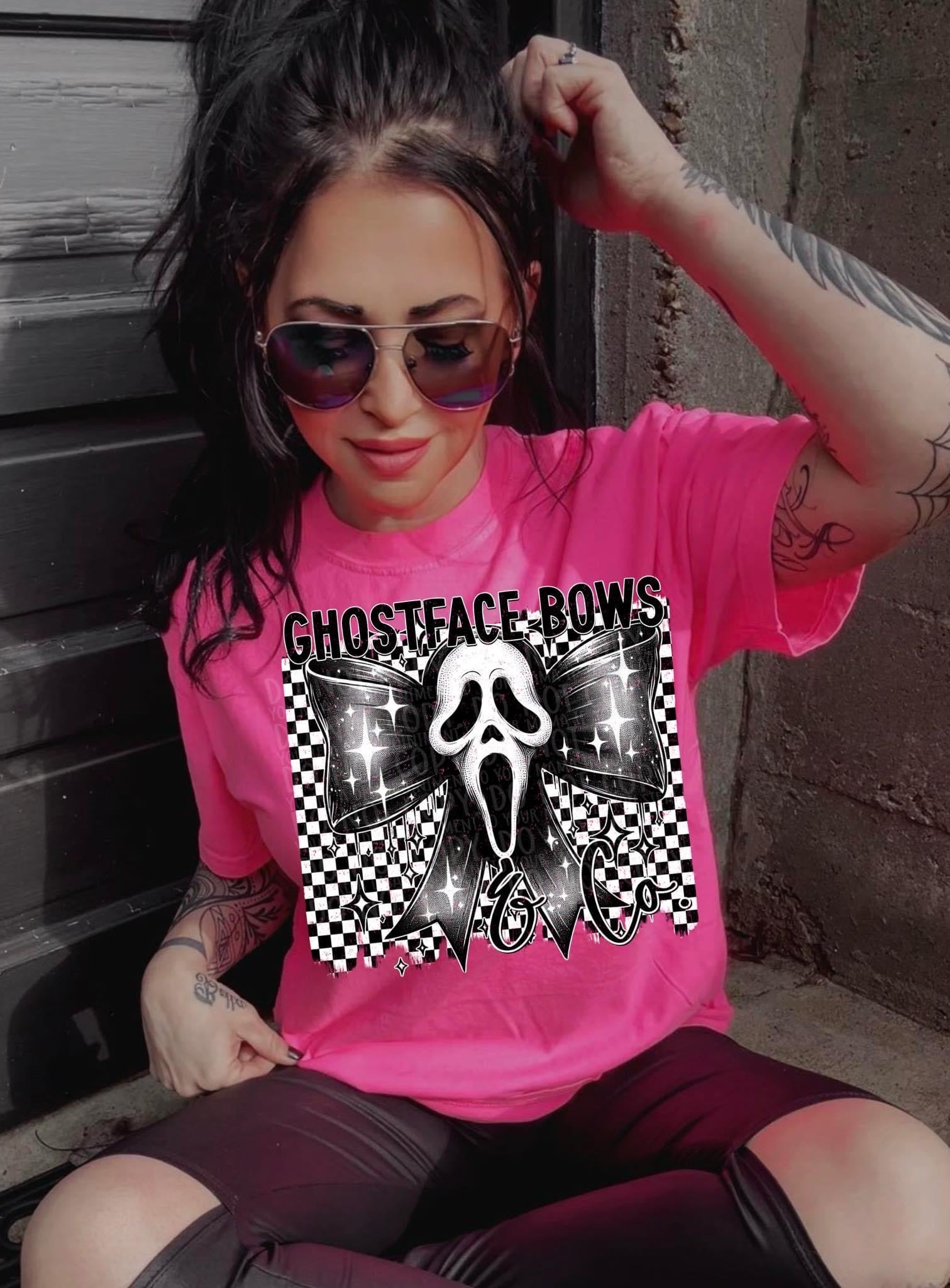 Ghos_face Bows And Co Blk TRANSFER – Sassy Sublimation & Screen Prints