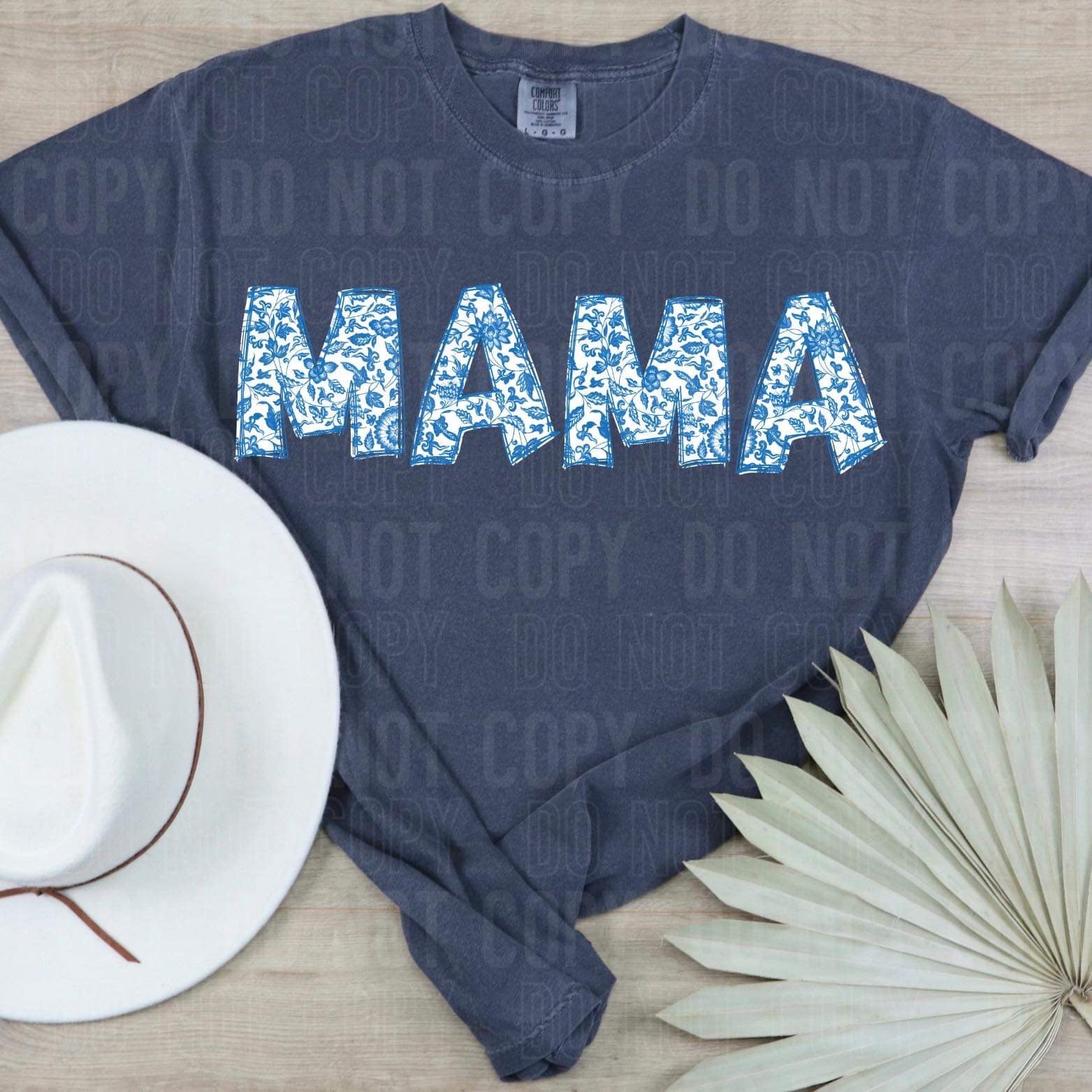 Mama Blue Floral TRANSFER – Sassy Sublimation & Screen Prints