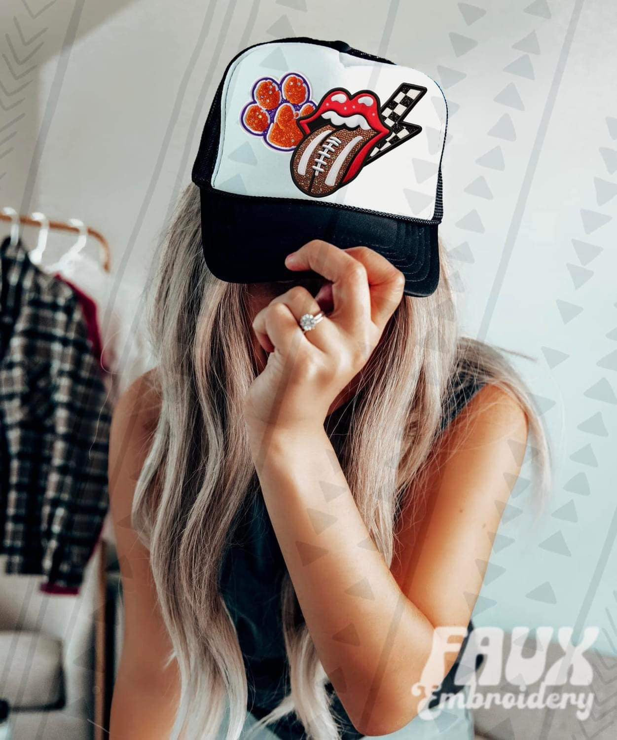 Clem Football Tongue Hat Patch 3-4” DTF TRANSFER – Sassy Sublimation ...