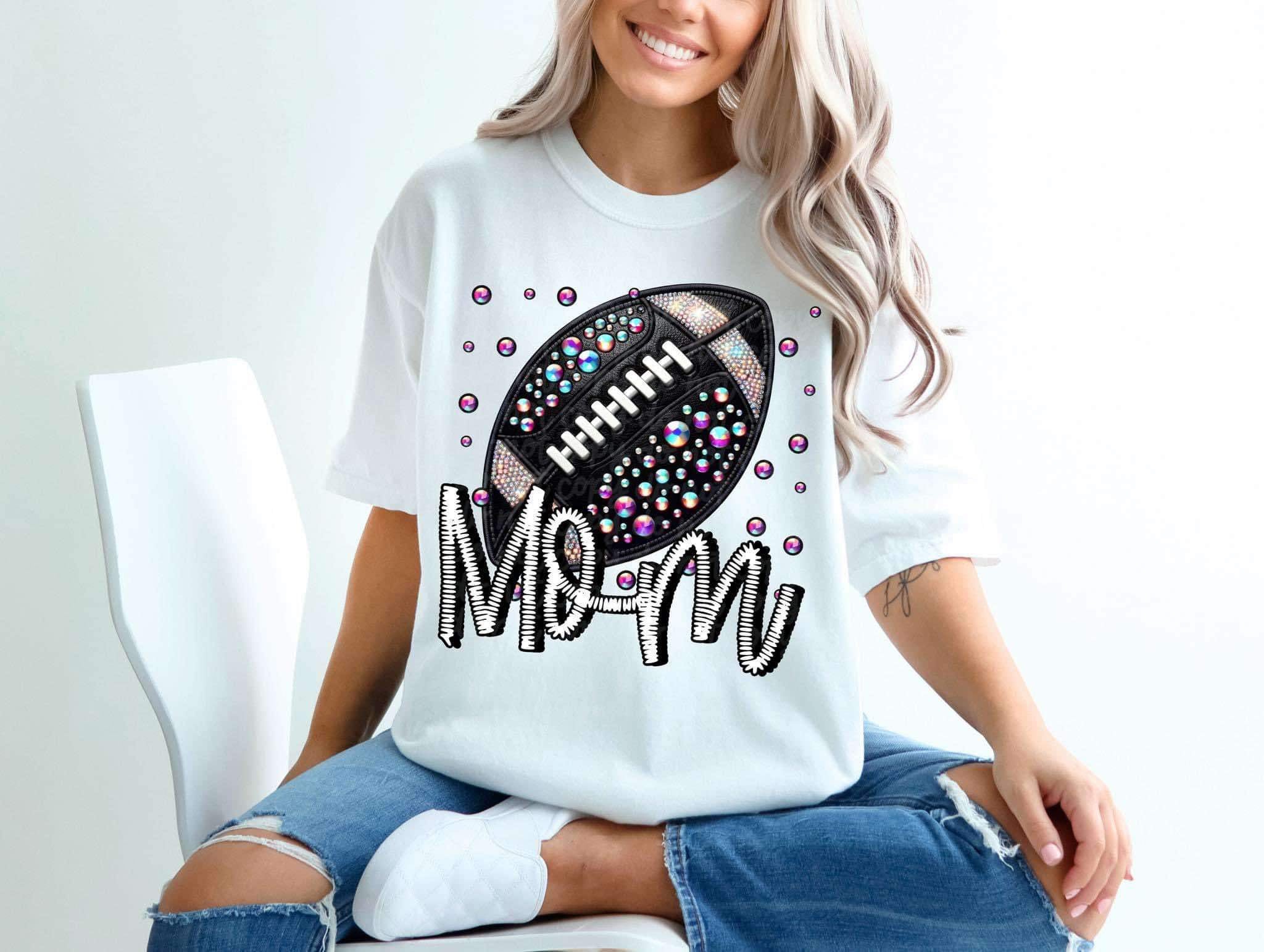 Rhinestone Football Mom TRANSFER CSWD – Sassy Sublimation & Screen Prints