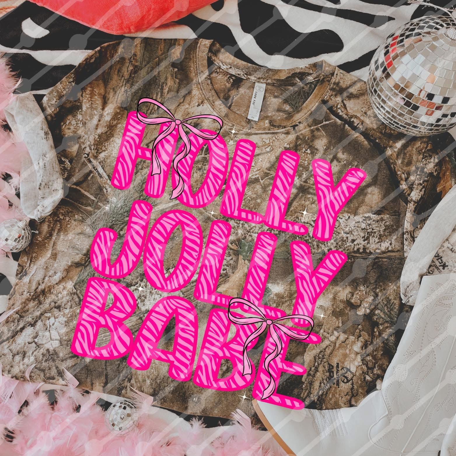 Holly Jolly Babe Pink Zebra TRANSFER JBD OCT 25 – Sassy Sublimation ...