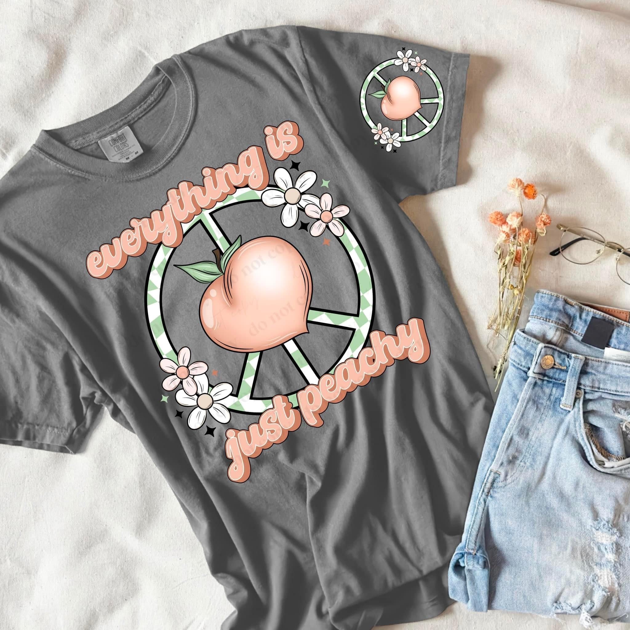 Everything Is Just Peachy Peace Sign TRANSFER CSC – Sassy Sublimation ...