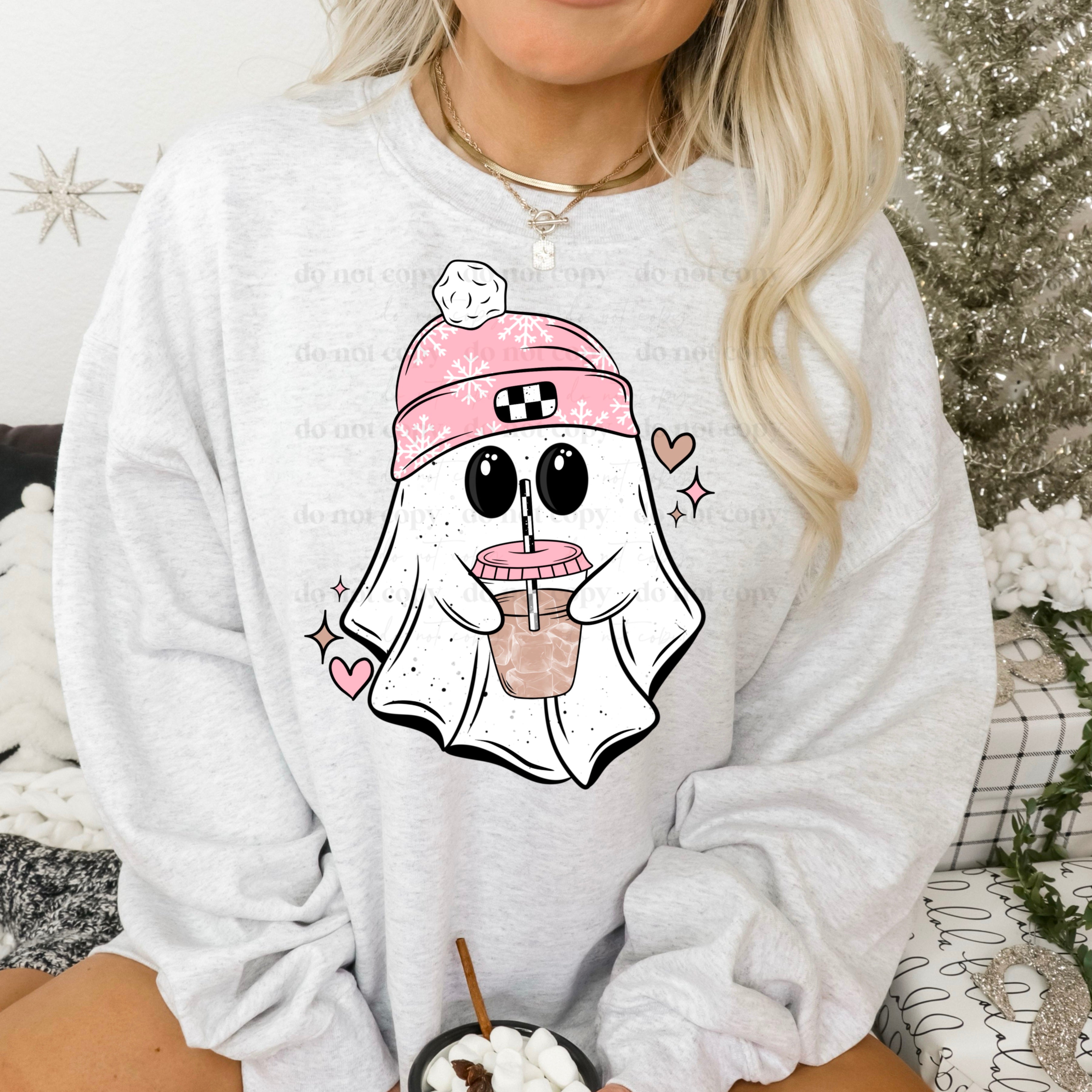 Winter Coffee Ghost TRANSFER CSC JAN – Sassy Sublimation & Screen Prints