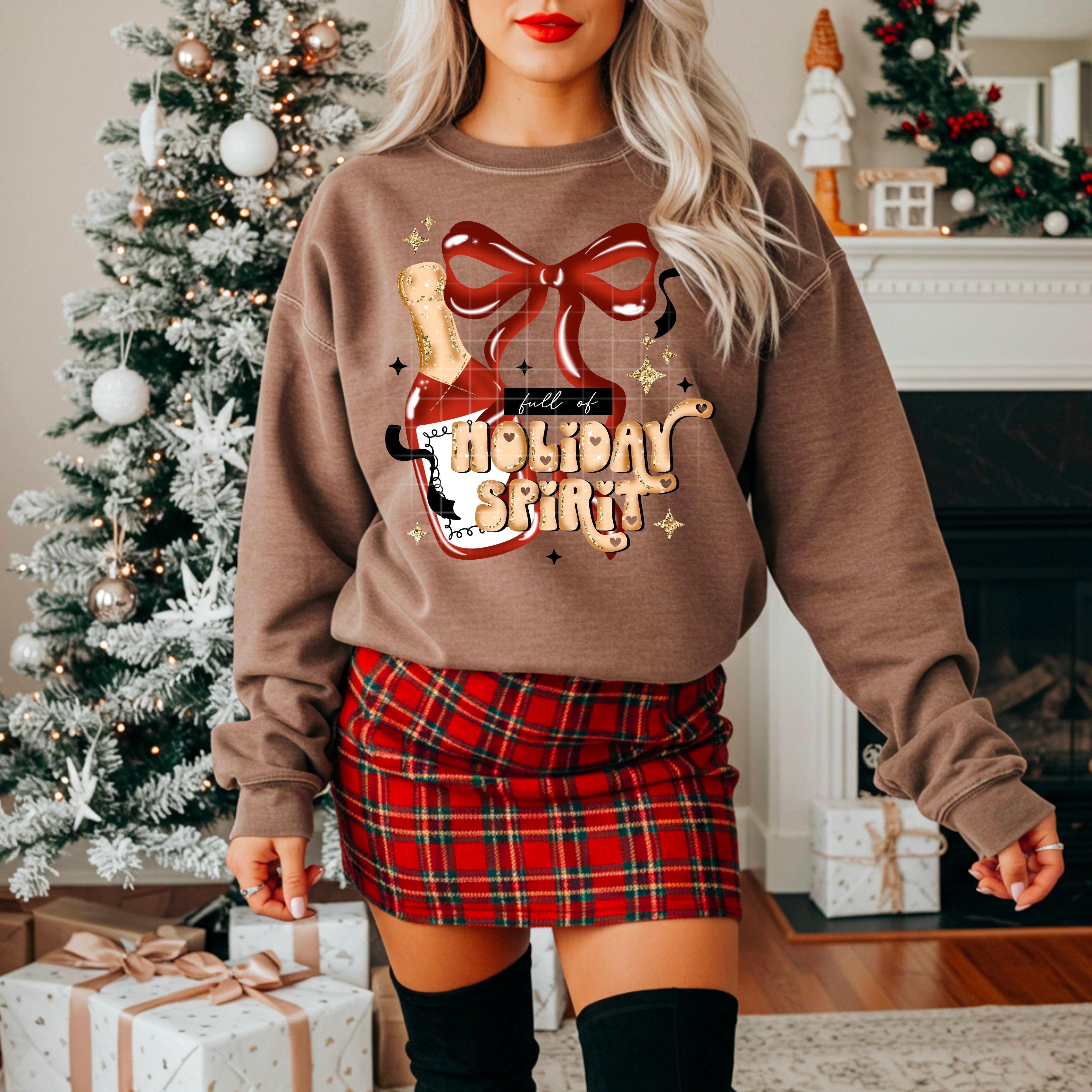 Full Of Holiday Spirit Champagne Bow Color Option DROPDOWN TRANSFER CS ...