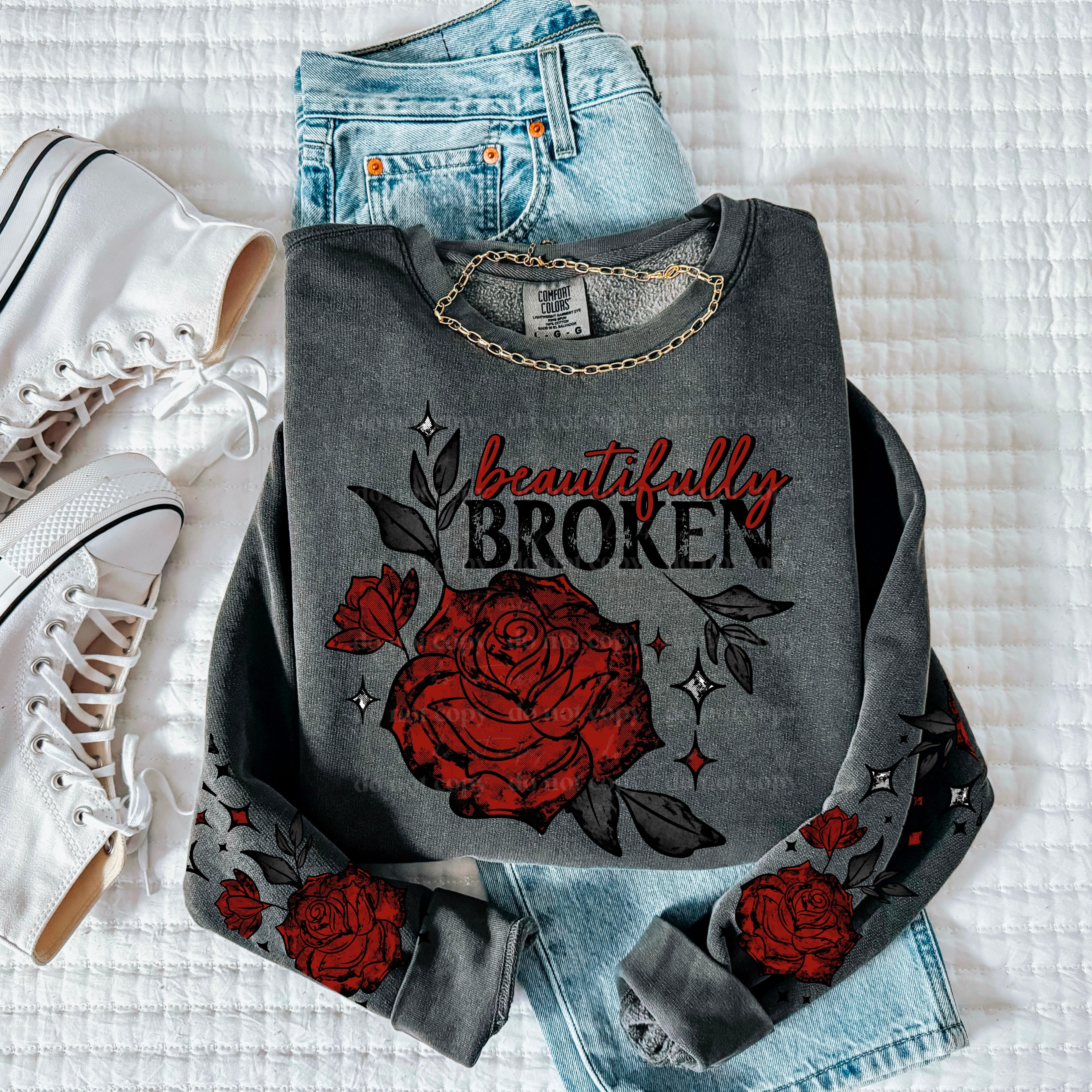 Beautifully Broken Roses With SLEEVE OPTION DROPDOWN TRANSFER CSC JAN ...