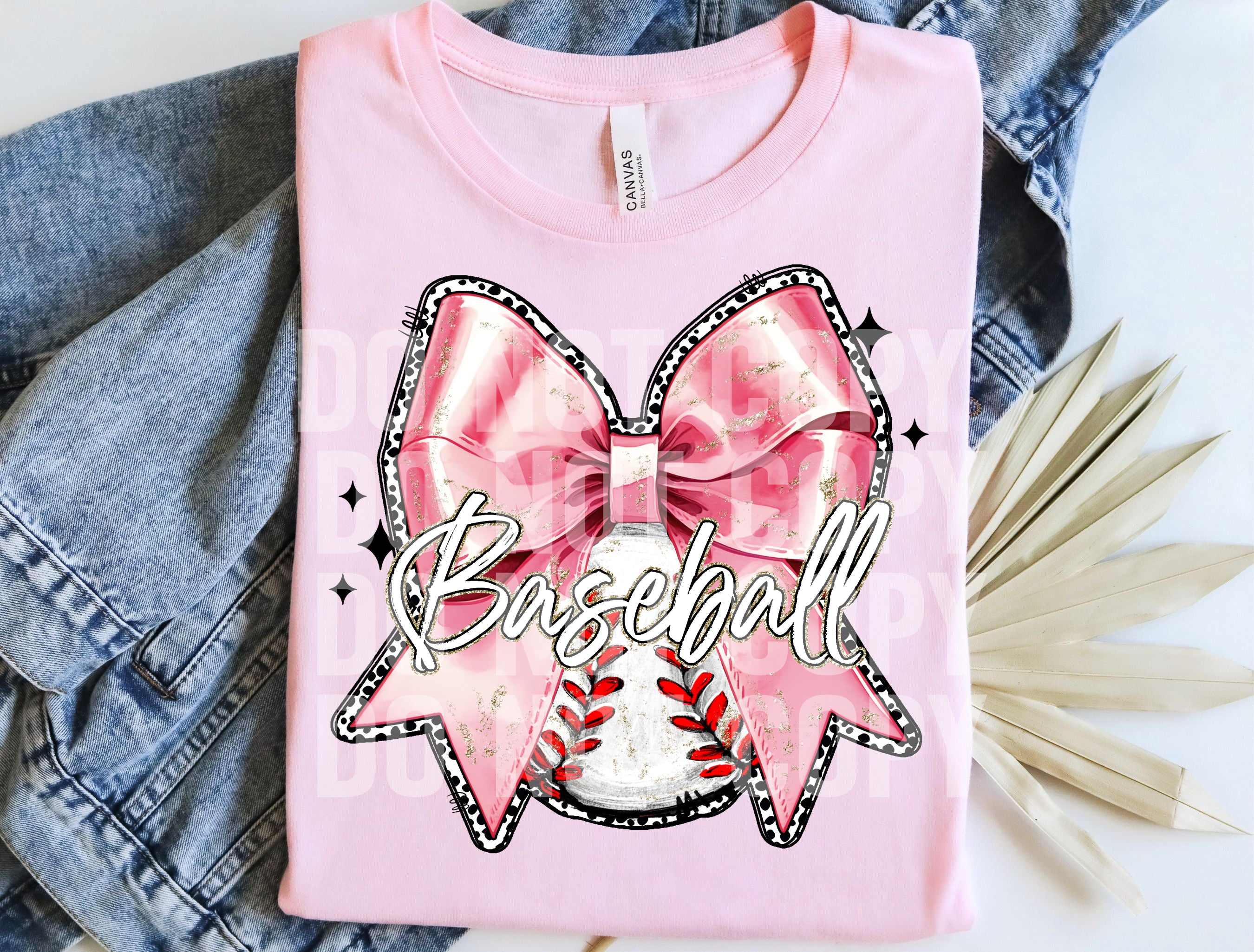 Pink Bow Baseball TRANSFER SCG – Sassy Sublimation & Screen Prints