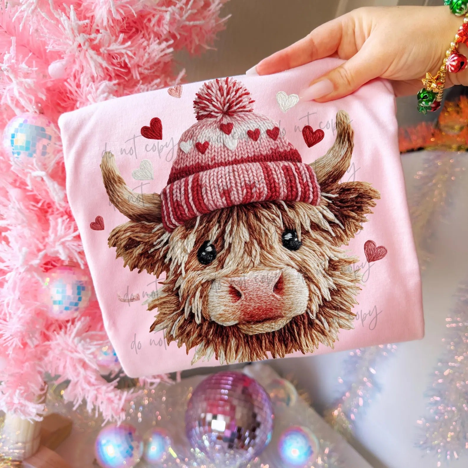 Highland Beanie Heart Faux Yarn TRANSFER ET DEC 25 – Sassy Sublimation ...