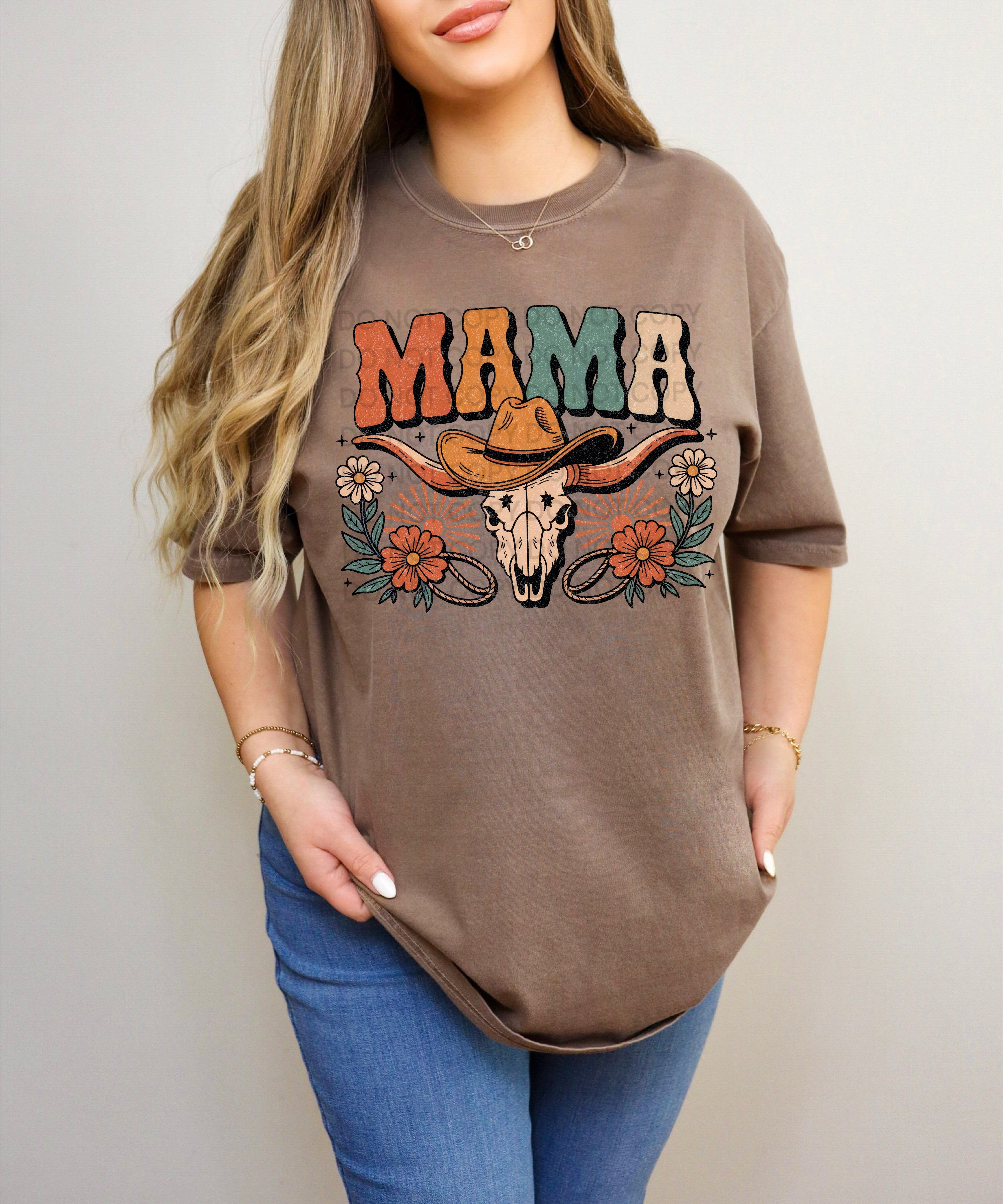 Mama Cow Skull TRANSFER SCG May – Sassy Sublimation & Screen Prints