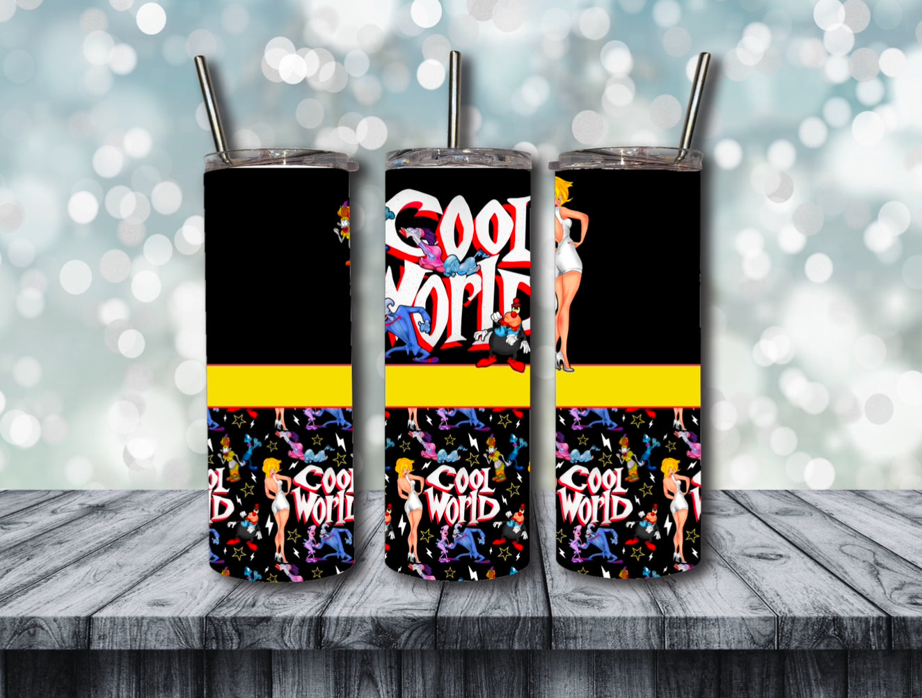 Cool Wo_ld Yellow Line SUBLIMATION TUMBLER TRANSFER SWEET STAR THROWBA ...