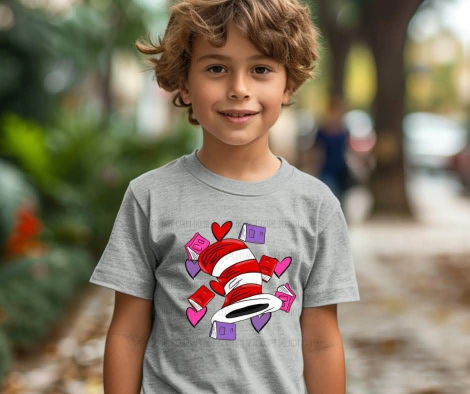 Cat Hat Pink Purple Books TRANSFER MWG JAN 25 – Sassy Sublimation ...