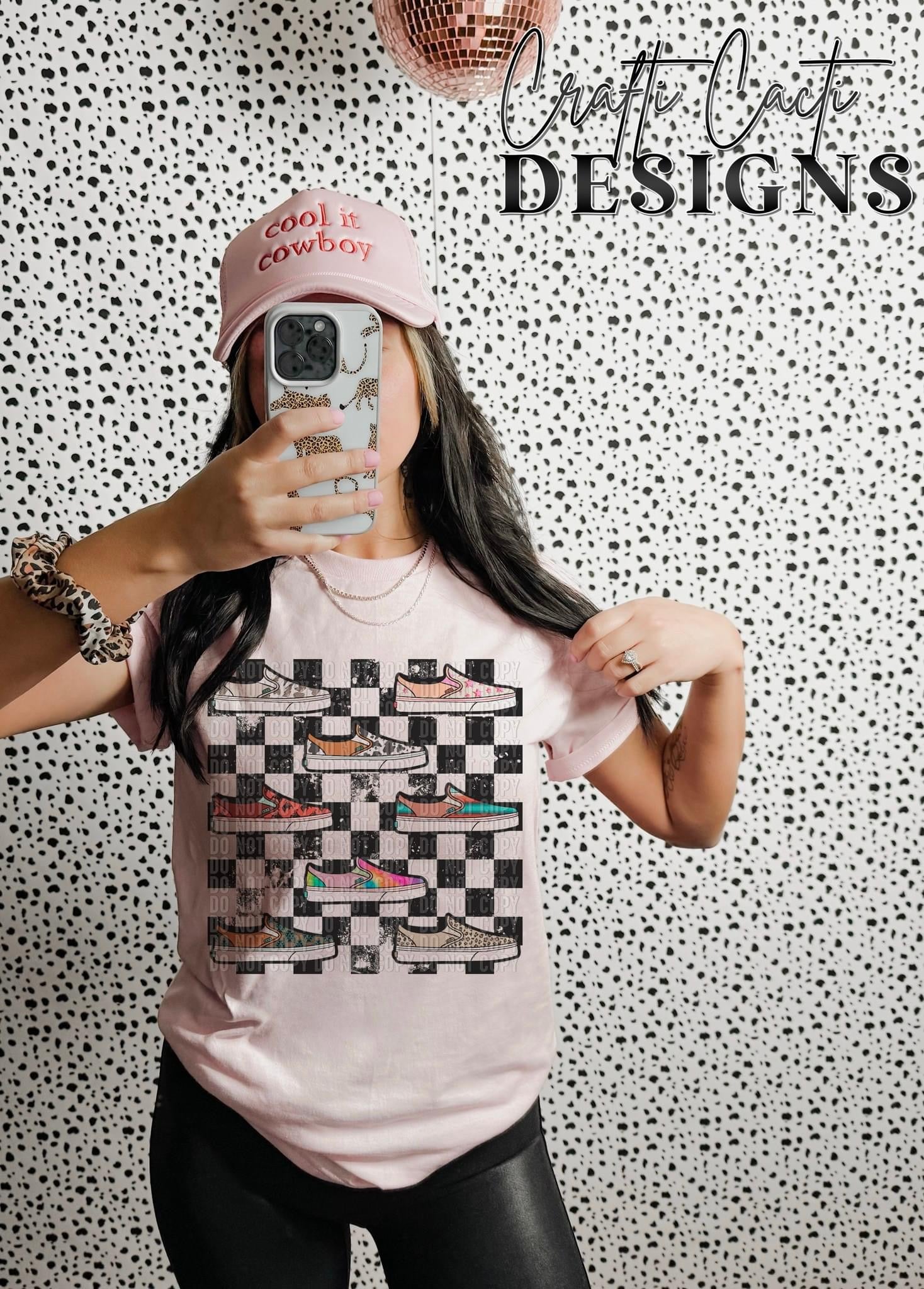 Checkered Shoe Collage TRANSFER CCD – Sassy Sublimation & Screen Prints