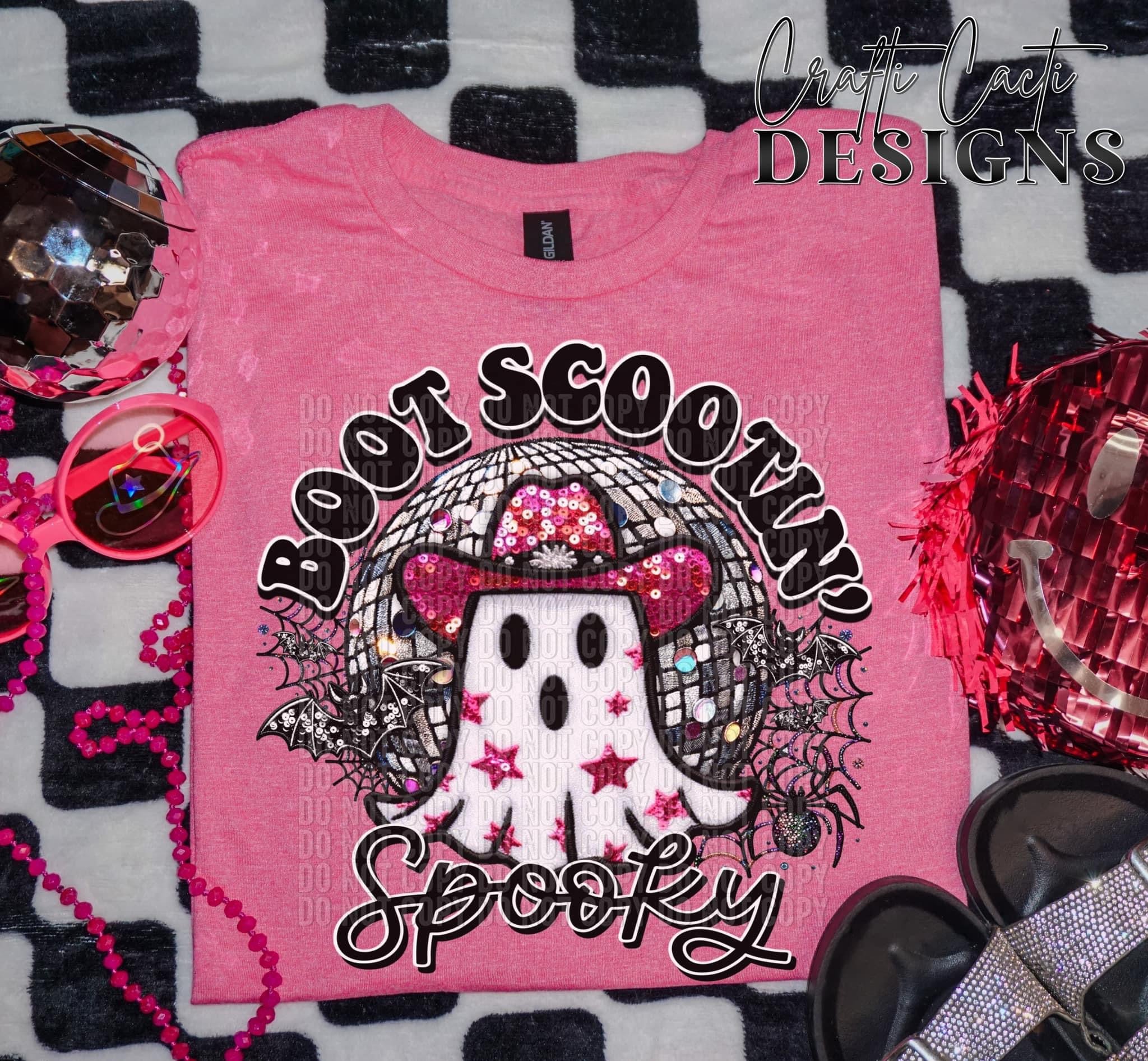 Boot Scootin’ Spooky Ghost TRANSFER CCD – Sassy Sublimation & Screen Prints