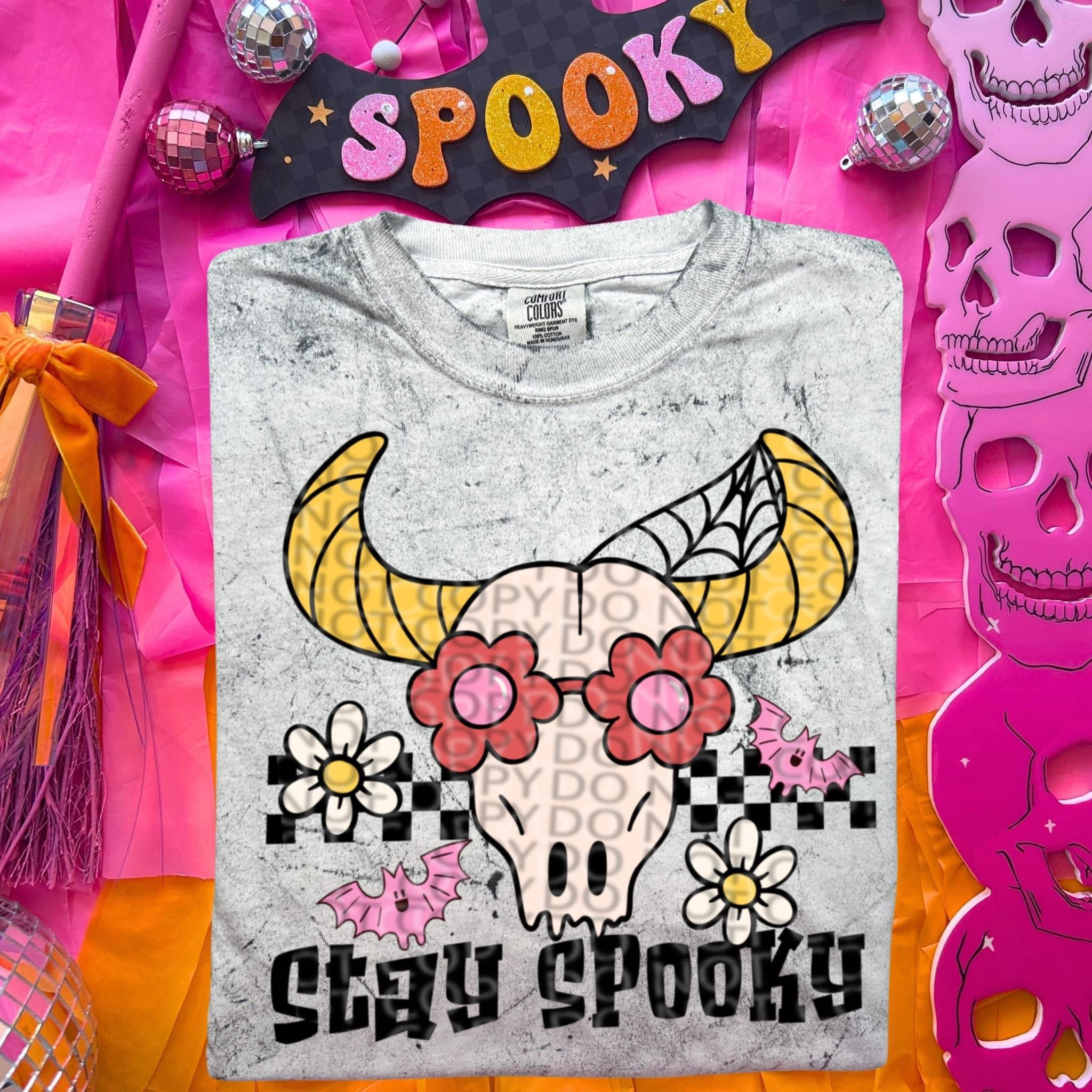Stay Spooky Skull Checkered TRANSFER HMWK – Sassy Sublimation & Screen ...