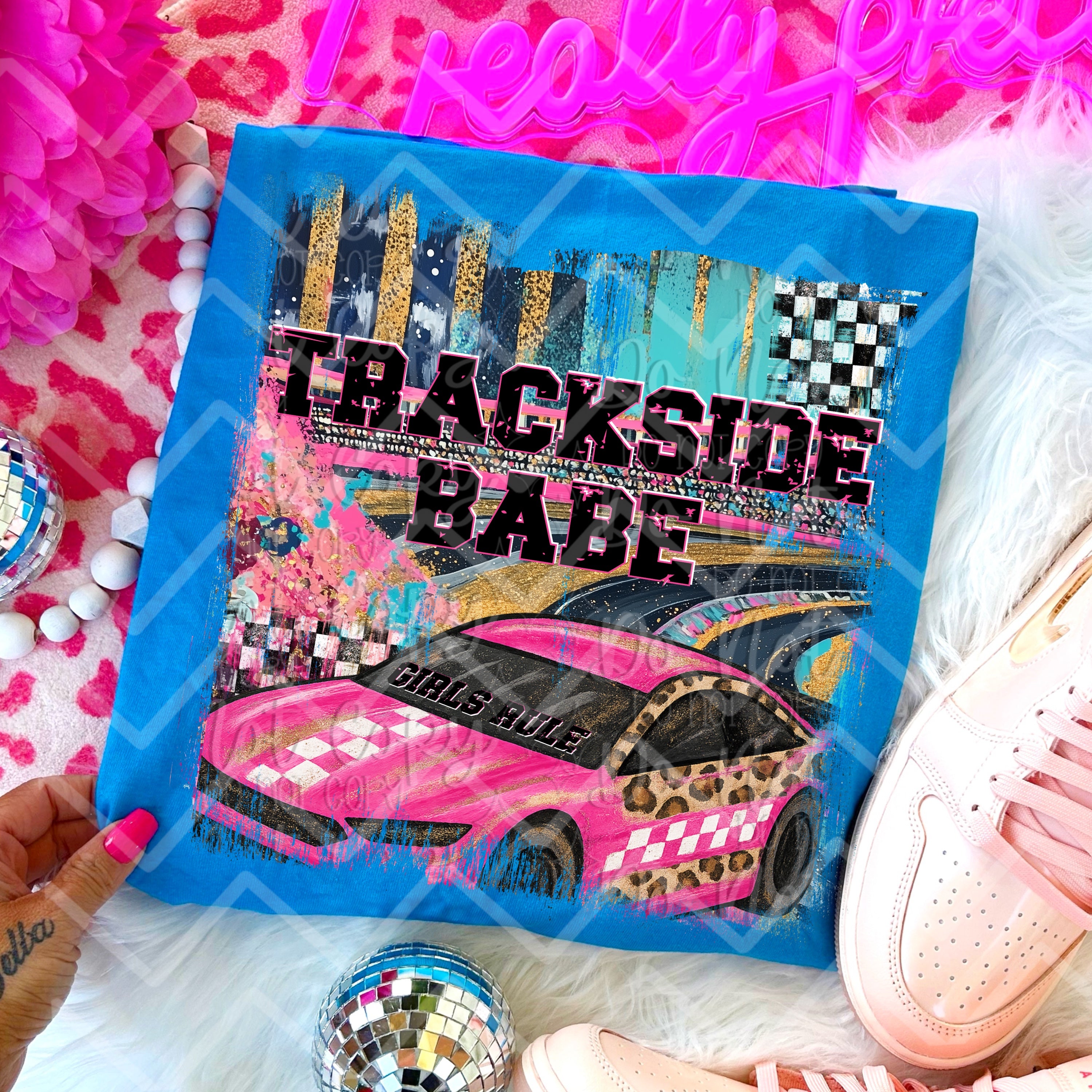 Trackside Babe TRANSFER VIRGO MAY 25 – Sassy Sublimation & Screen Prints