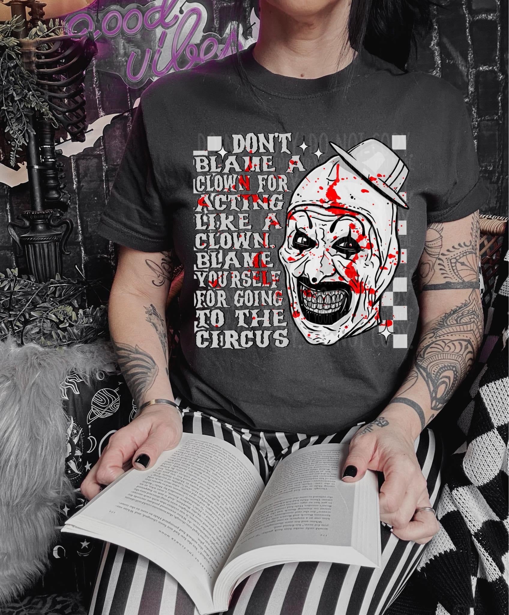 Don’t Blame A Clown Red Checkered TRANSFER LYT – Sassy Sublimation ...