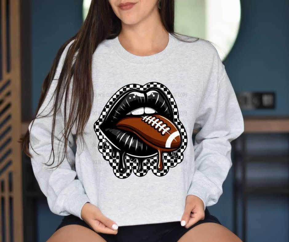 Football Checkered Dripping Lips TRANSFER SCG – Sassy Sublimation ...