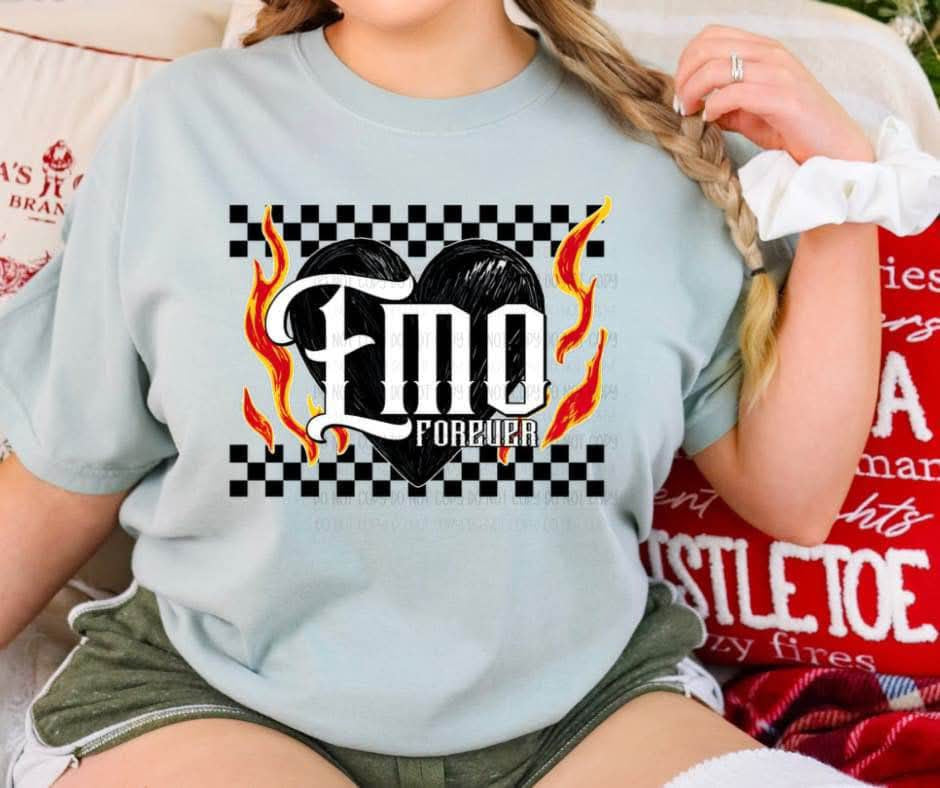 Emo Forever Checkered Black Heart Skull TRANSFER SCG – Sassy ...