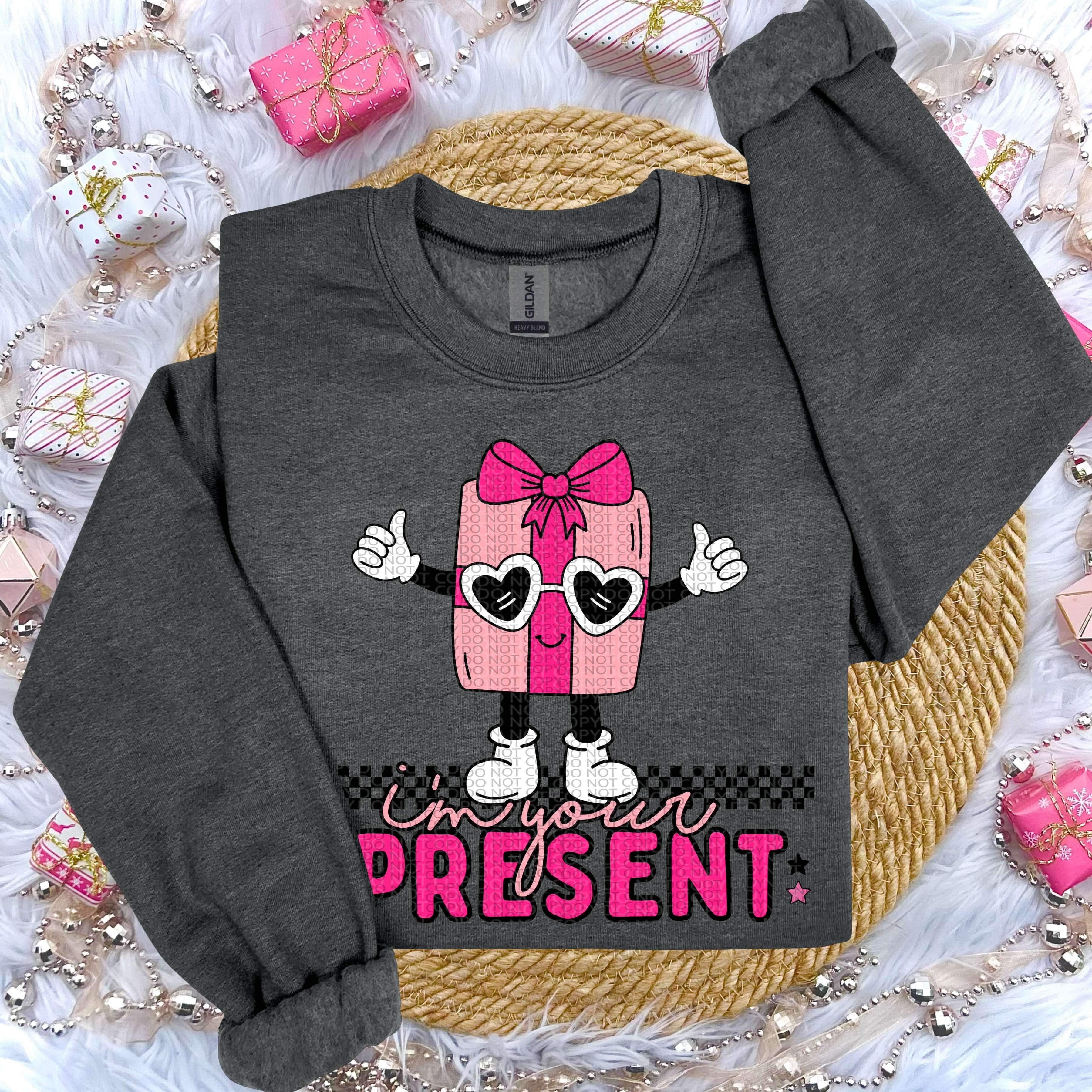 I’m Your Present Pink Checkered TRANSFER HMWK – Sassy Sublimation ...
