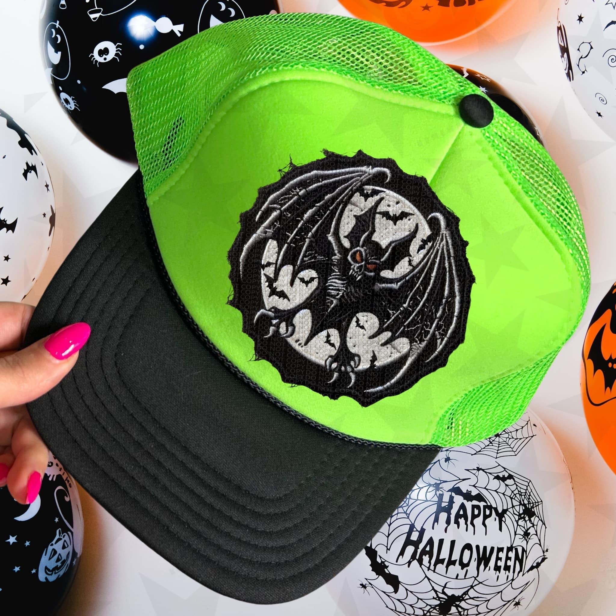 Bat Demon White Black Circle Hat Patch 3-4” DTF TRANSFER HMWK – Sassy ...