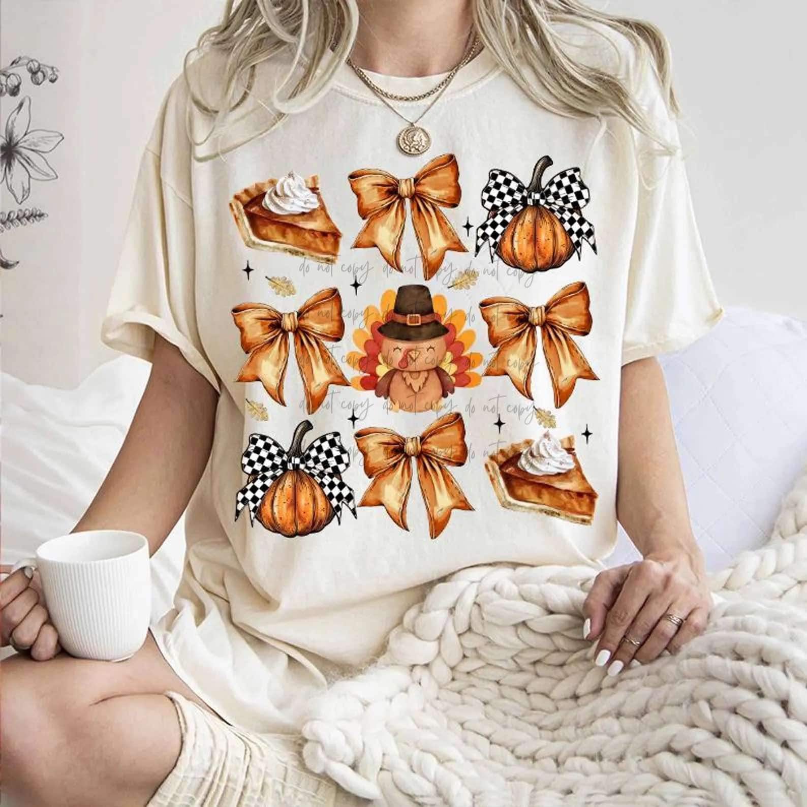 Thanksgiving Turkey Pumpkin Bow Collage TRANSFER – Sassy Sublimation ...