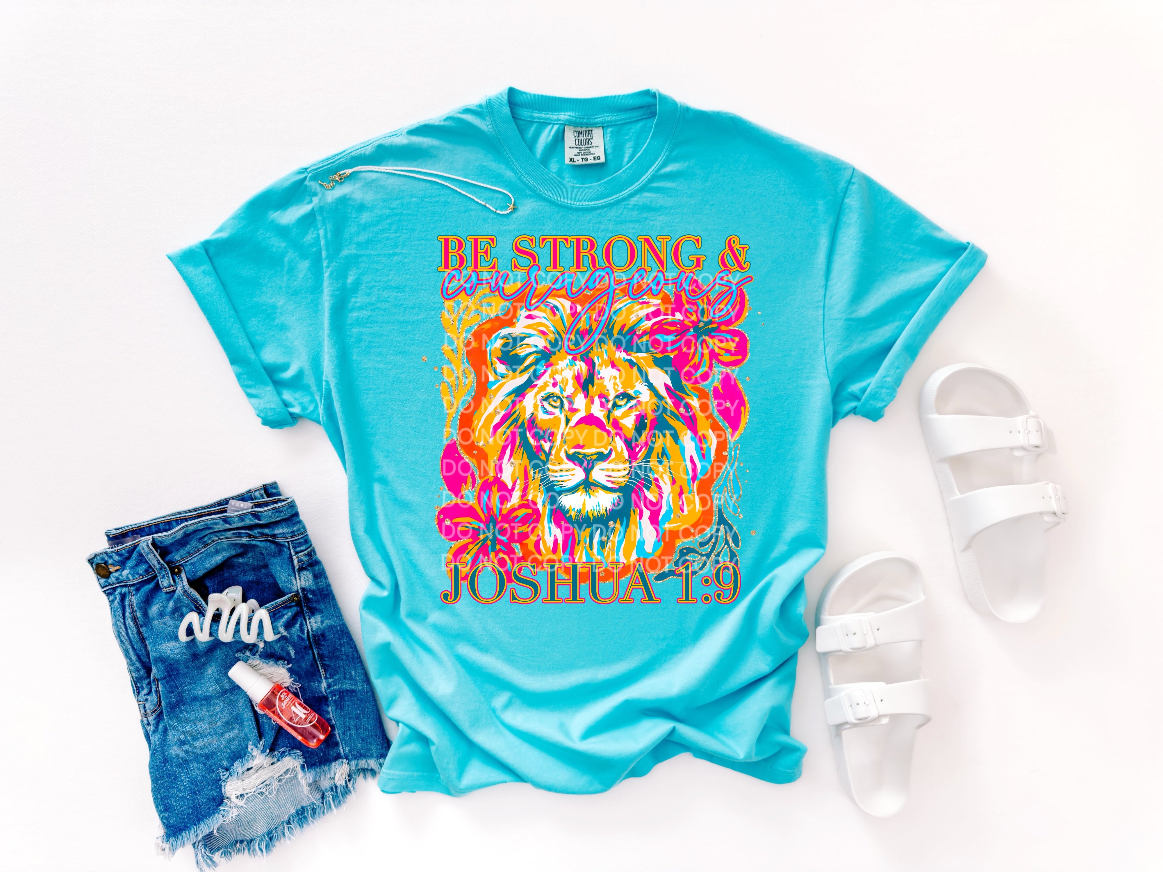 Be Strong And Courageous TRANSFER SCG MAY 25 BRIGHT FLORAL FAITH COLLA ...