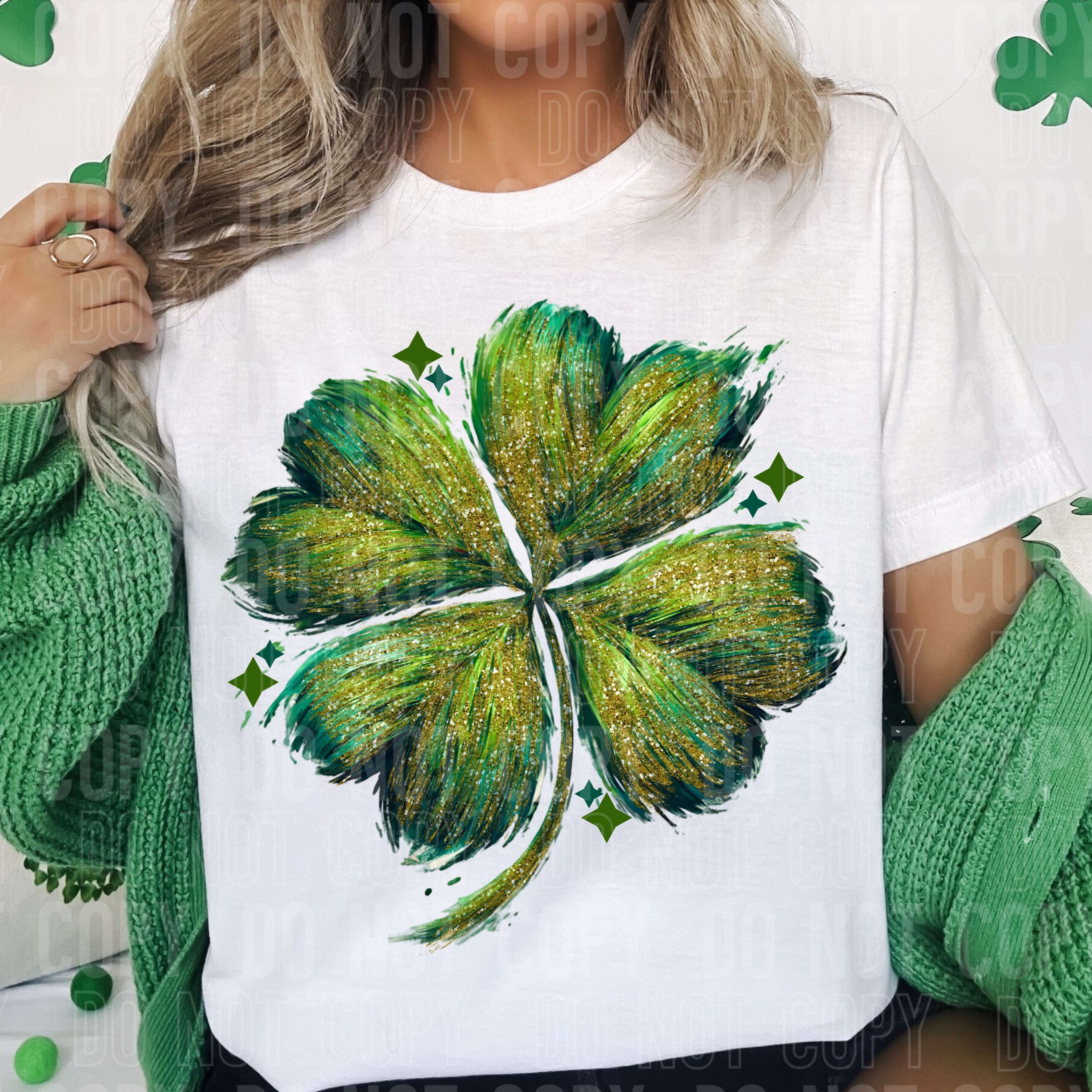 Paintbrush Glitter St Patrick Clover TRANSFER SBB JAN 25 – Sassy ...