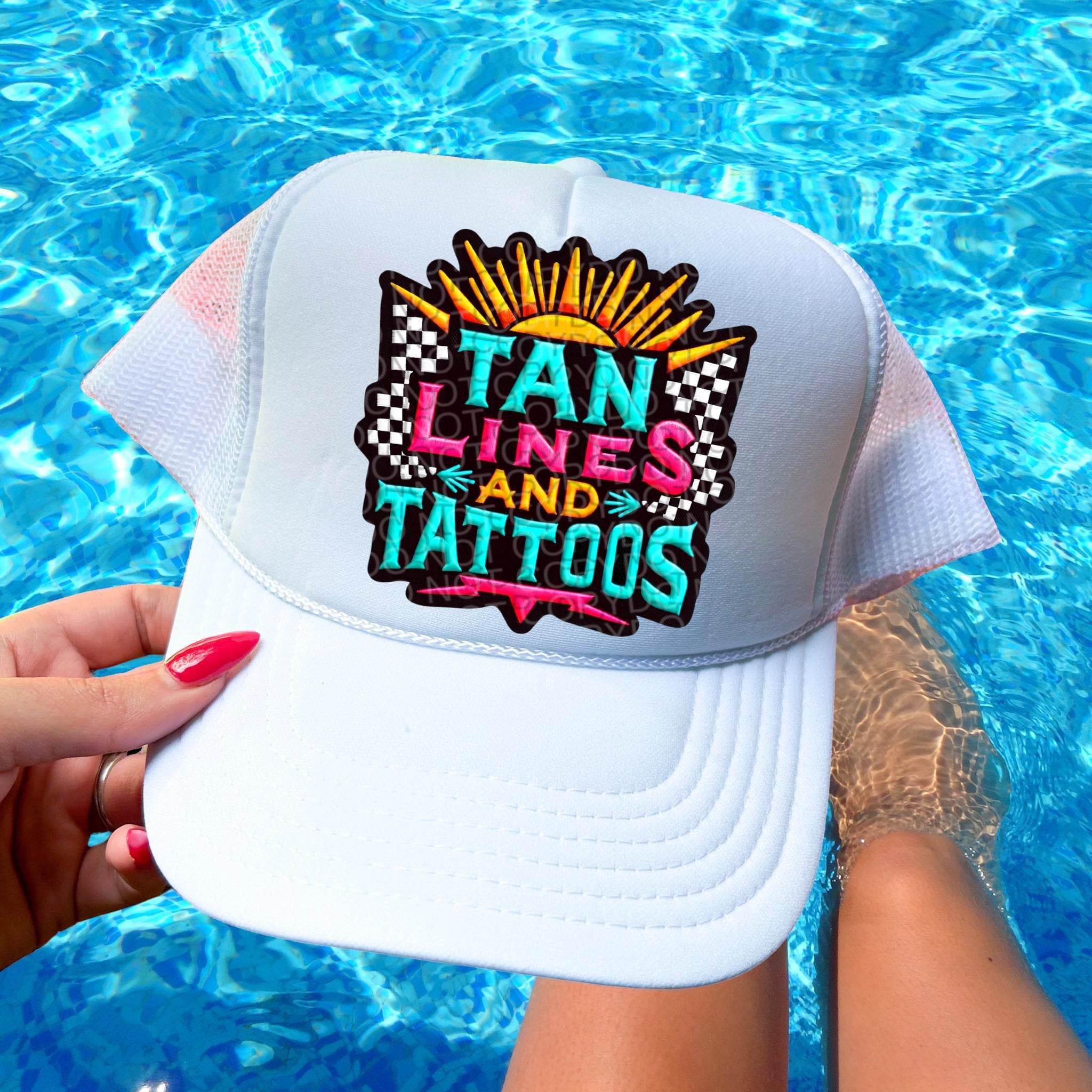 Tan Lines & Tattoos Faux Hat Patch 3-4” DTF TRANSFER HMWK – Sassy ...
