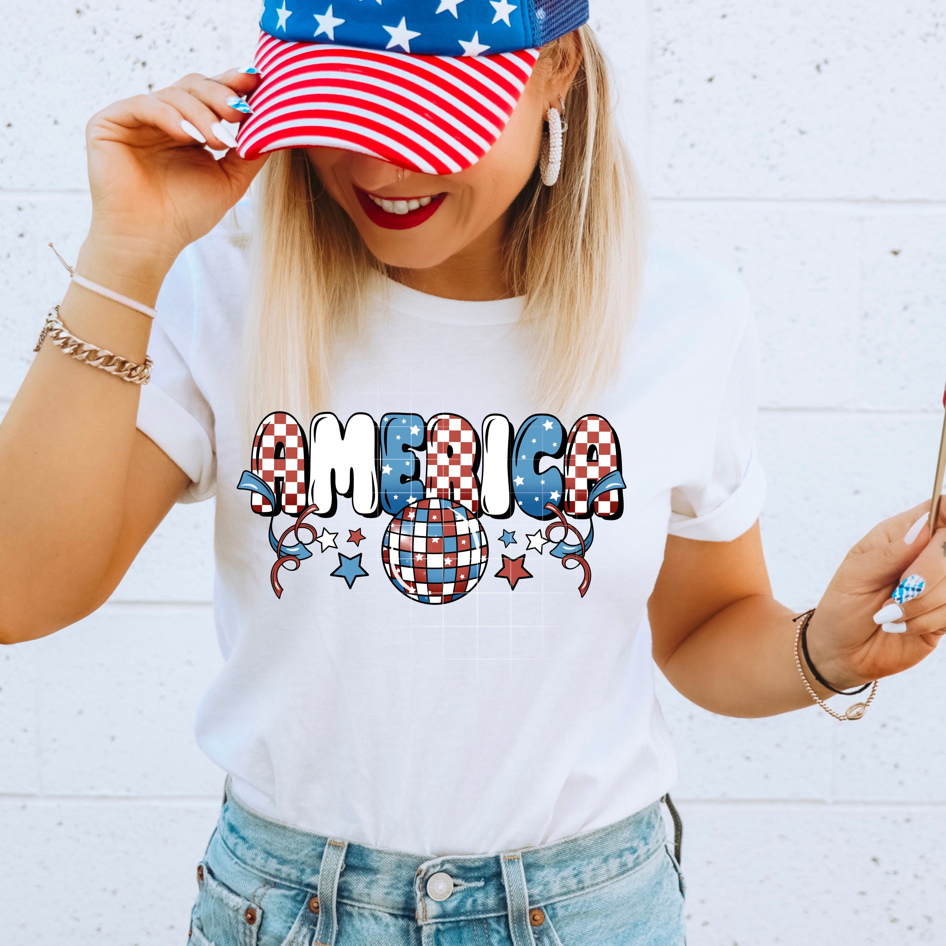 America Disco Ball Alpha TRANSFER CSC MAR – Sassy Sublimation & Screen ...