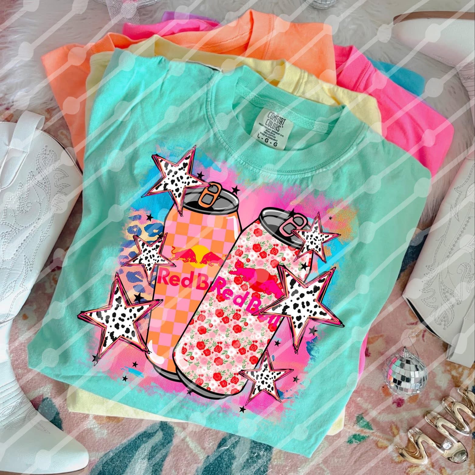 Red_ull Checker Floral Stars TRANSFER JBD APR 25 – Sassy Sublimation ...